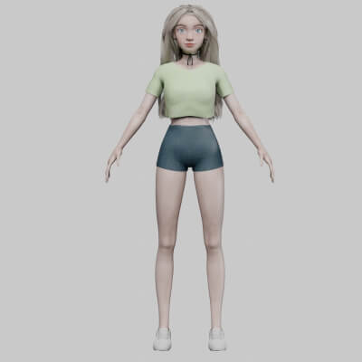 Pretty Basic Girl V28614 - 3D Model by nickianimations