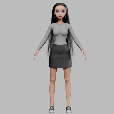 Cartoon Basic Woman V34415 - 3D Model by nickianimations