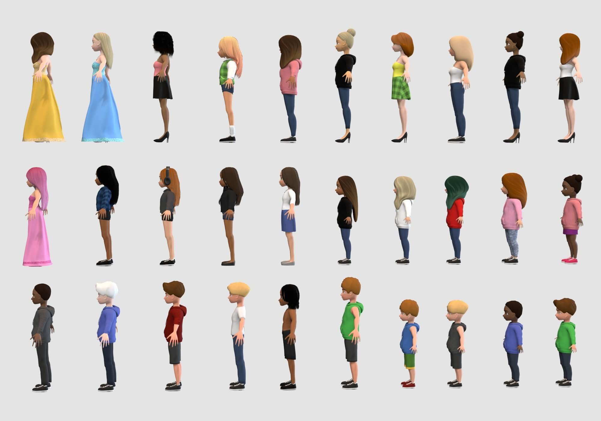 Cartoon Characters Collection - 3D Model by nickianimations