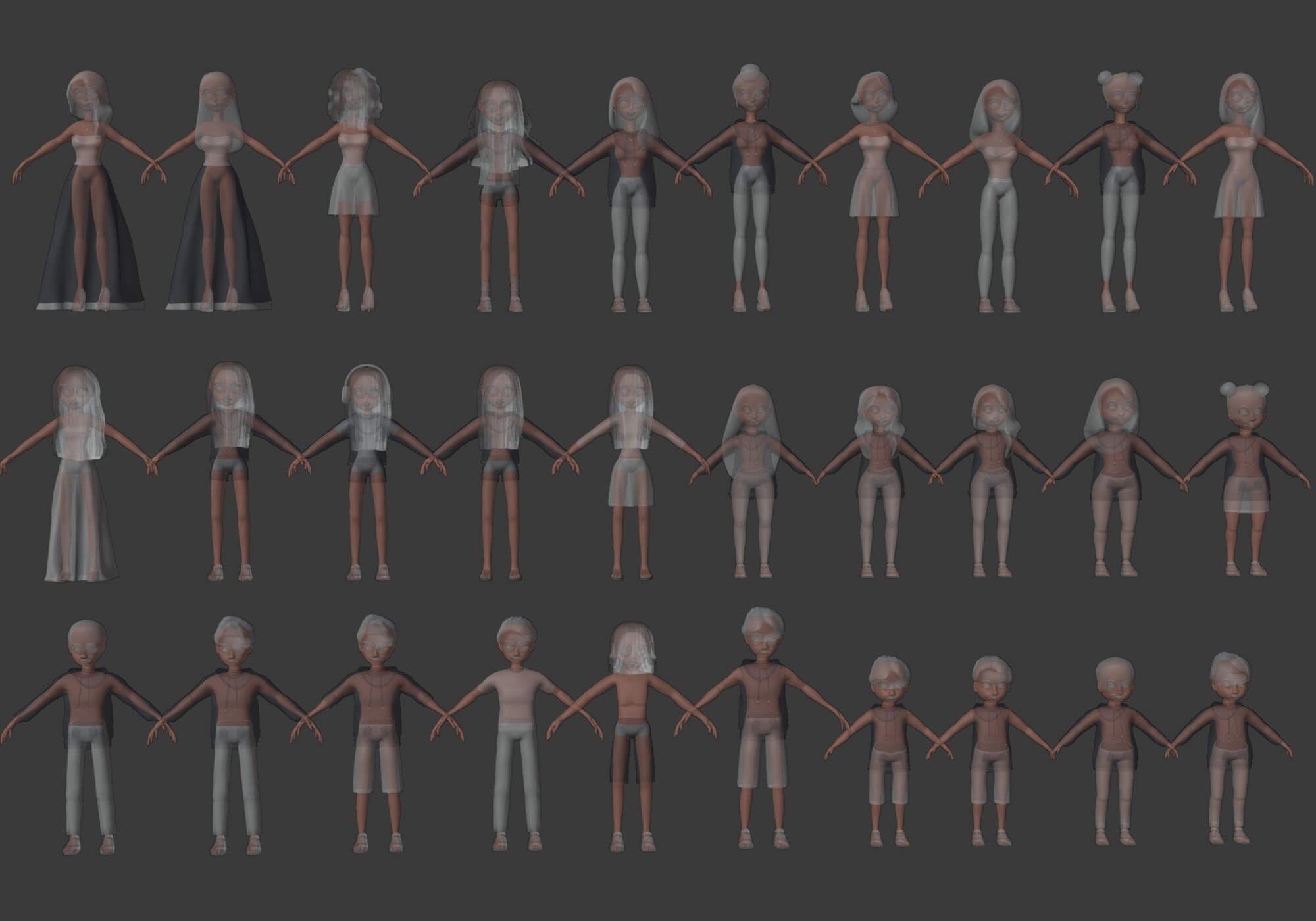 Cartoon Characters Collection - 3D Model by nickianimations