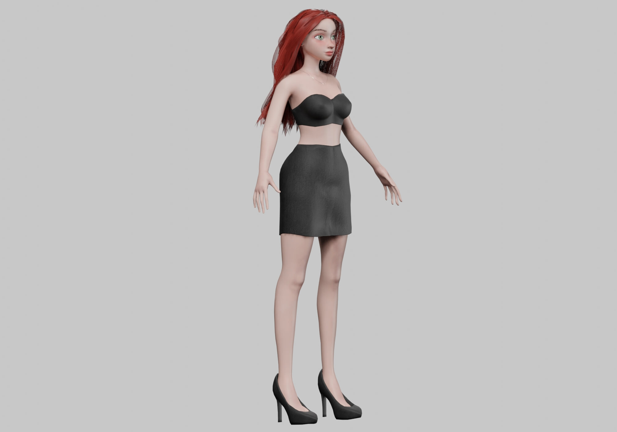 Cartoon Classic Girl V29014 - 3D Model by nickianimations