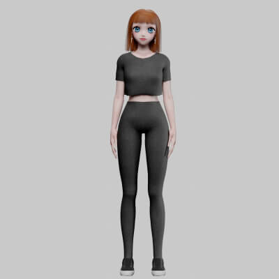 Cartoon Cute Girl V31567 - 3D Model by nickianimations