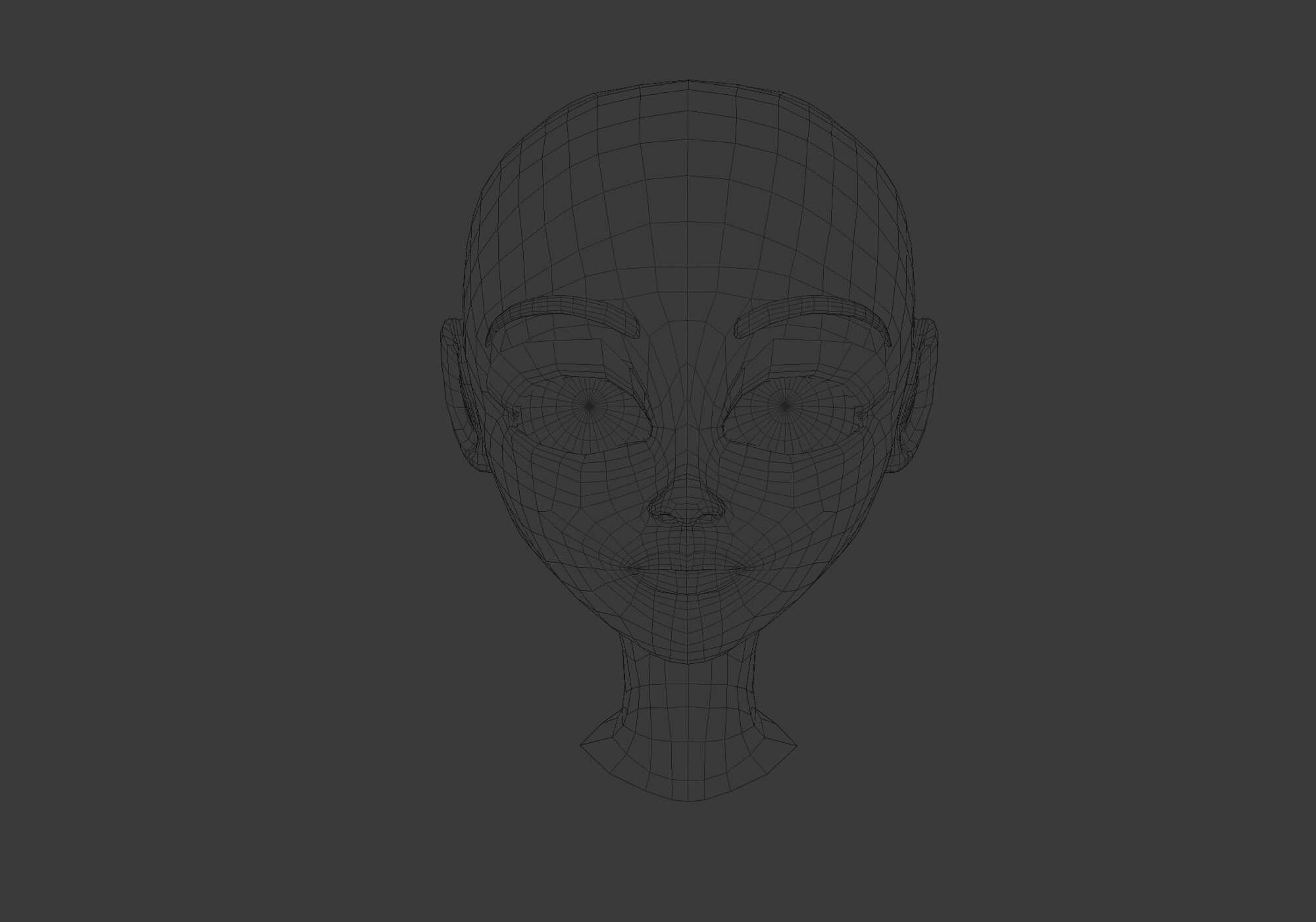 Cartoon Female Head - 3D Model by nickianimations