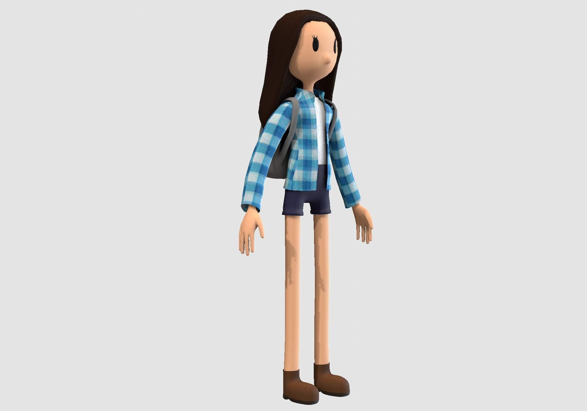 Cartoon Female Student - 3D Model by nickianimations