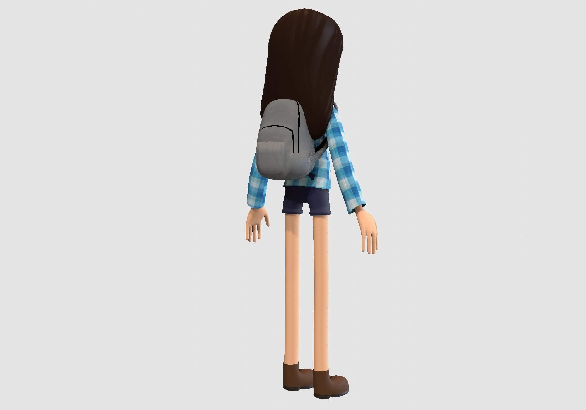Cartoon Female Student - 3D Model by nickianimations
