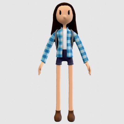 Cartoon Female Student - 3D Model by nickianimations