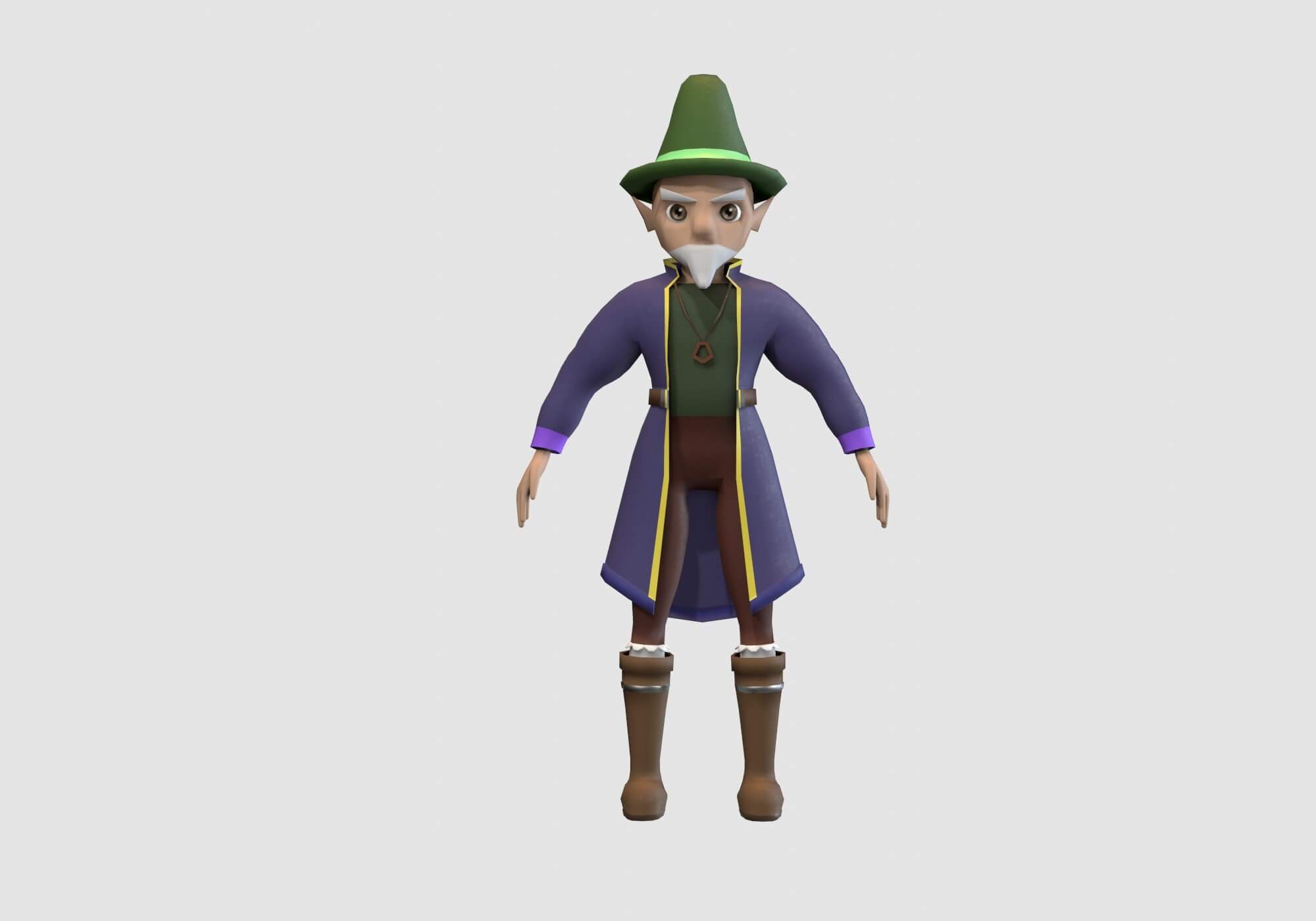 Cartoon Male Wizard - 3D Model by nickianimations