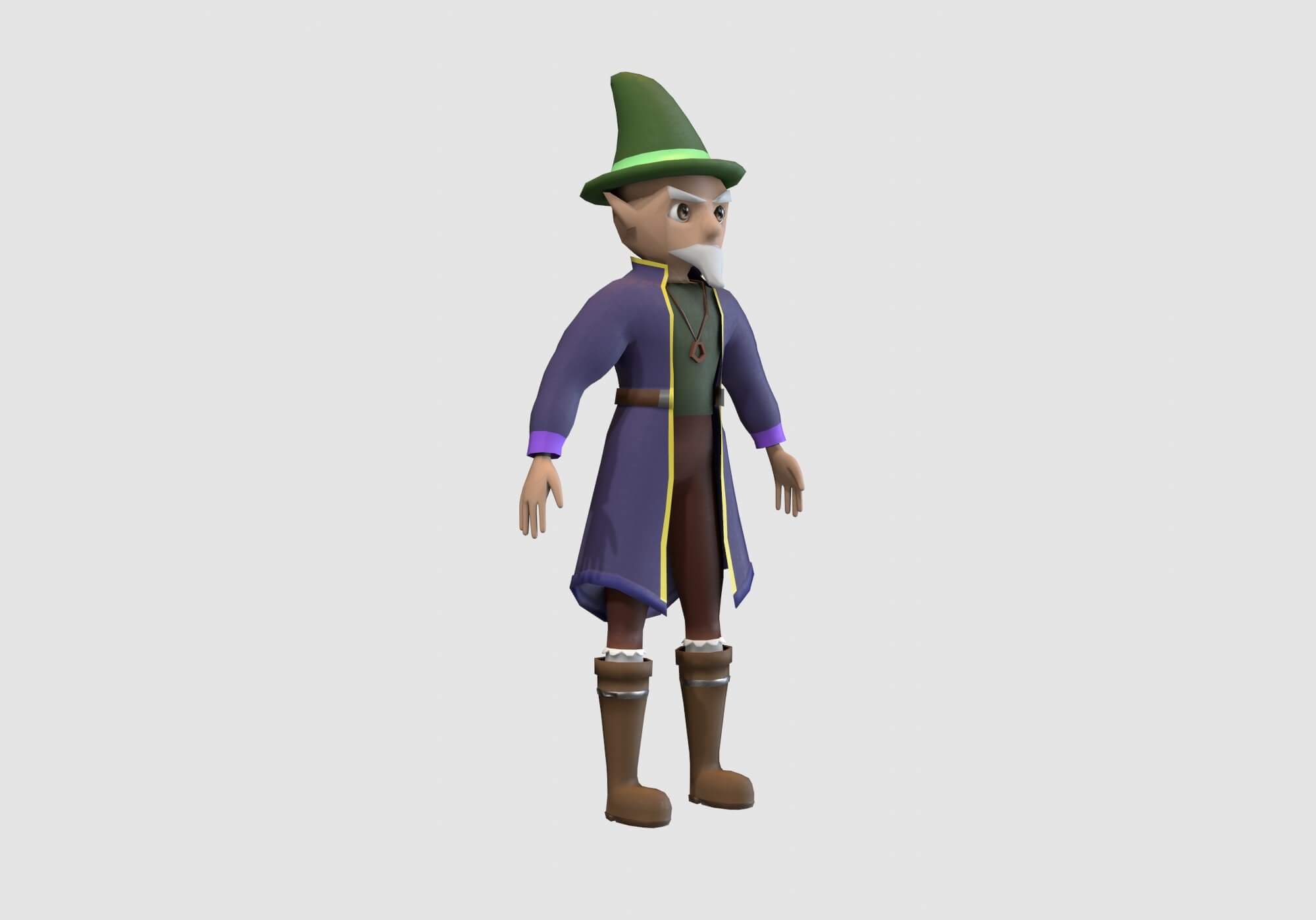 Cartoon Male Wizard - 3D Model by nickianimations