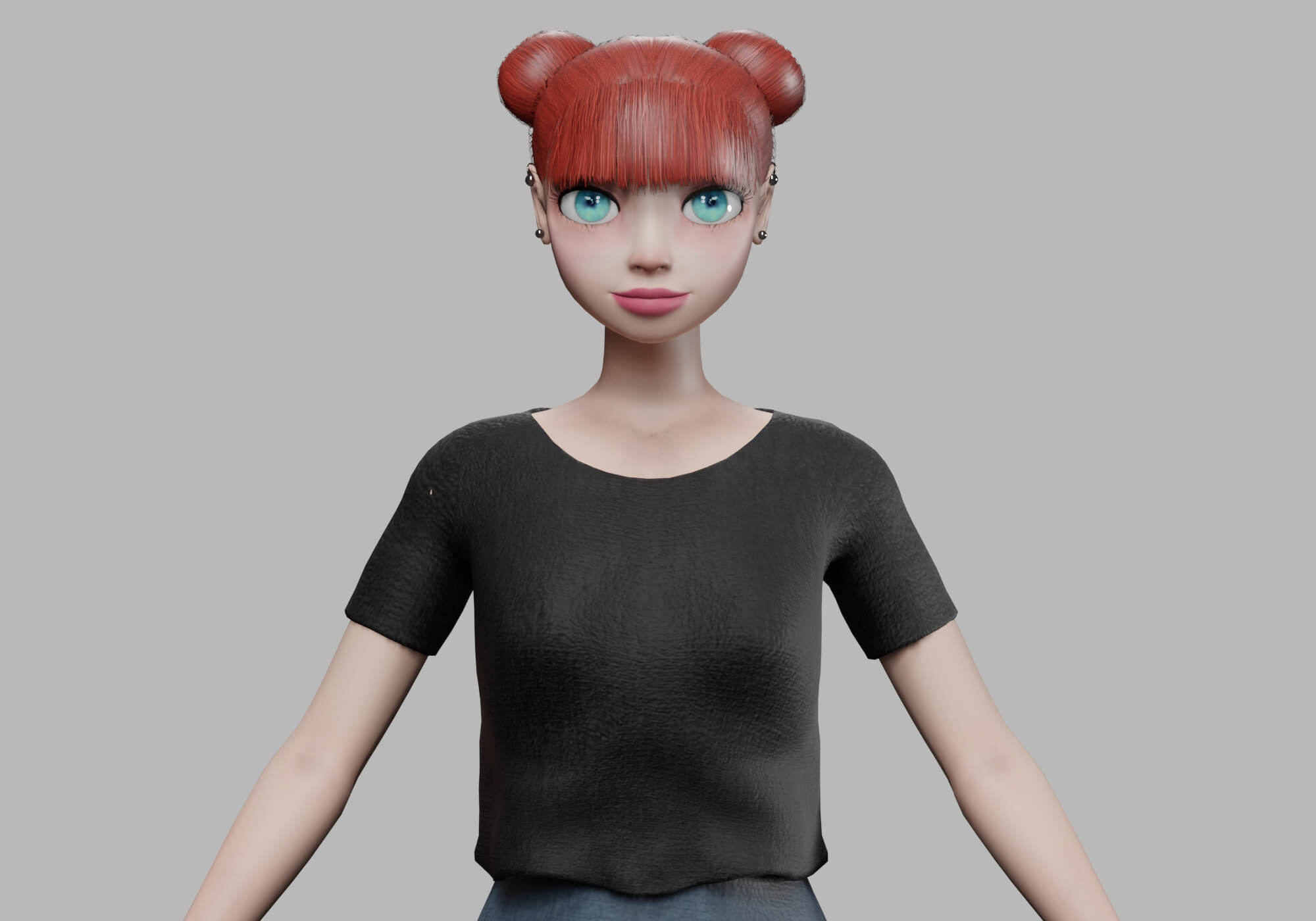 Cartoon Pretty Girl V22078 - 3D Model by nickianimations