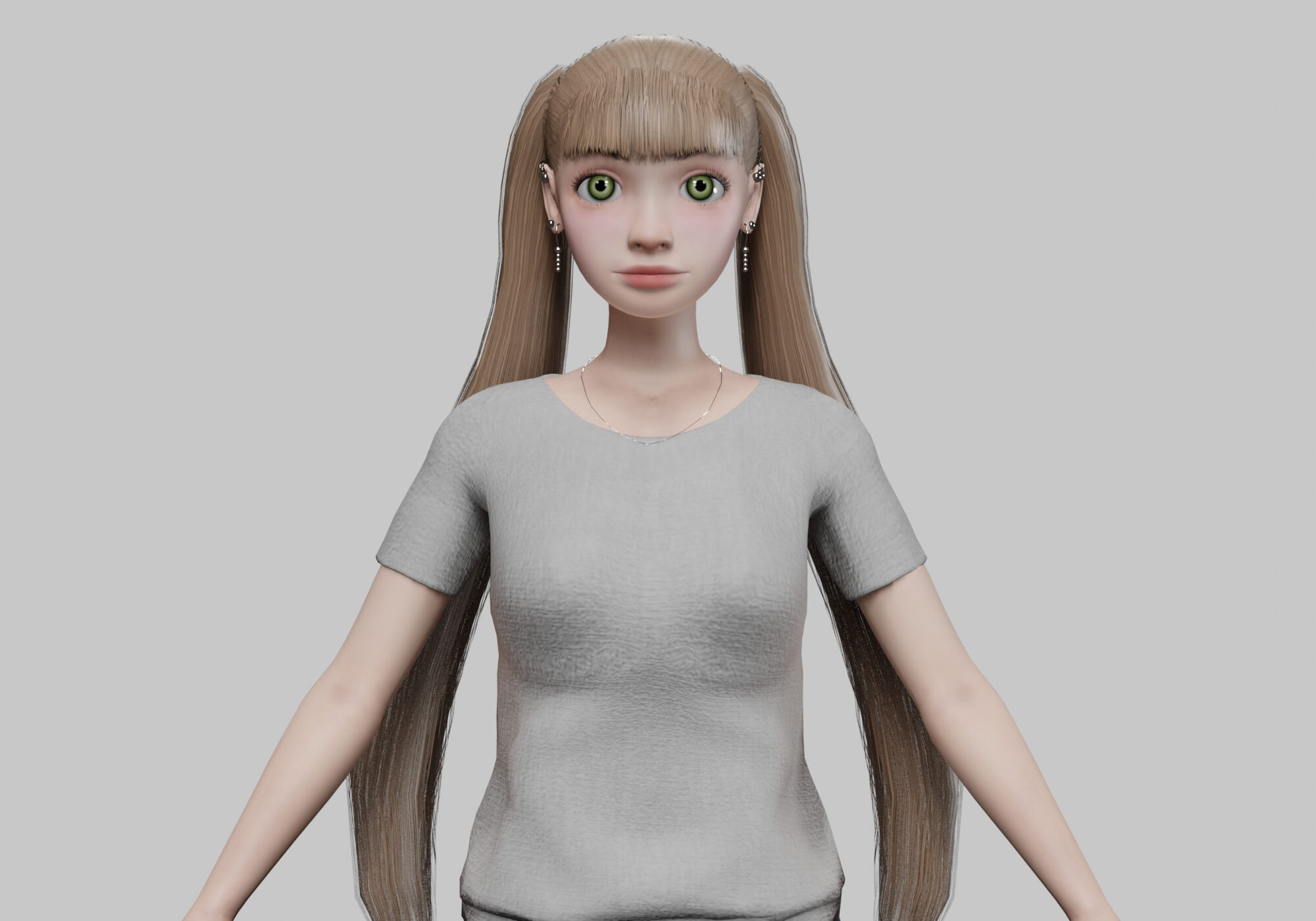 Cartoon Standard Girl V21997 - 3D Model by nickianimations