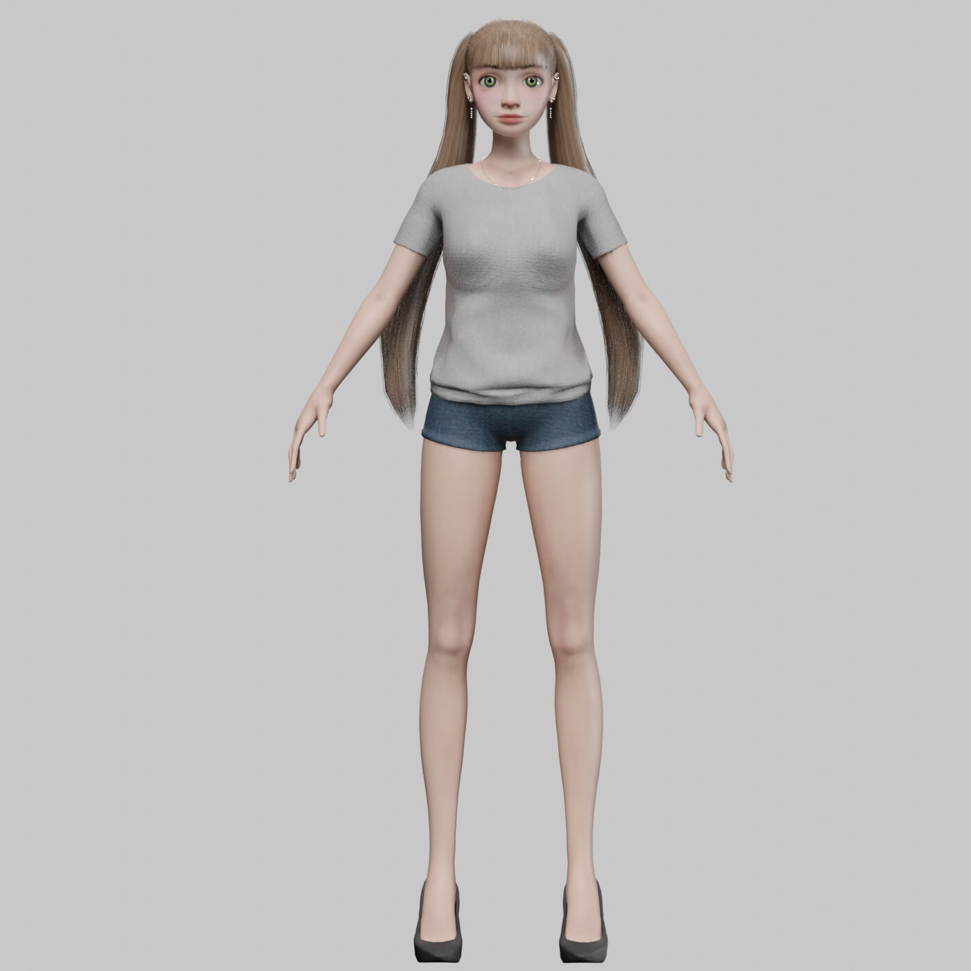 Cartoon Standard Girl V21997 - 3D Model by nickianimations