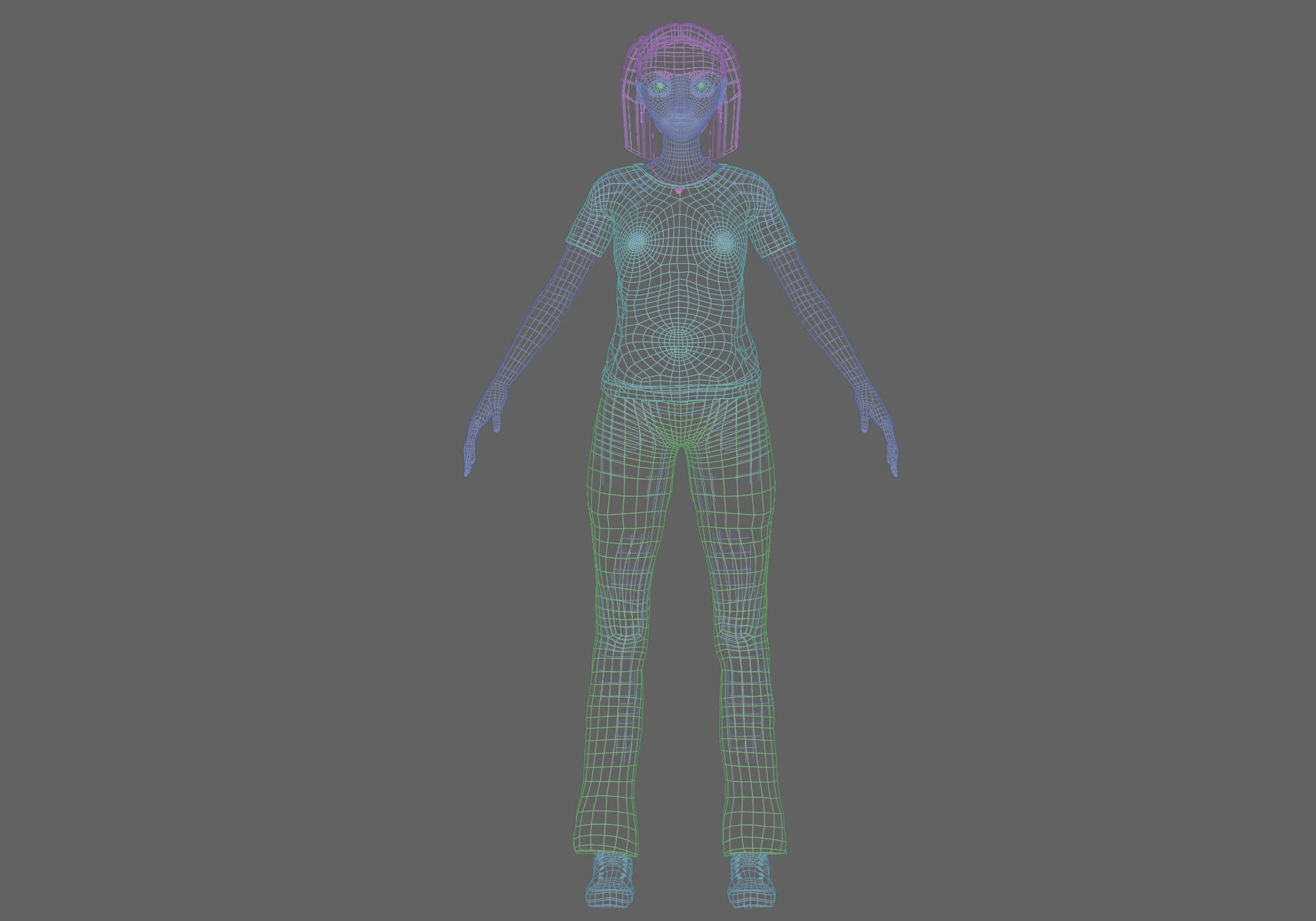 Cartoon Standard Girl V23169 - 3D Model by nickianimations