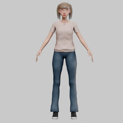 Cartoon Standard Girl V23169 - 3D Model by nickianimations