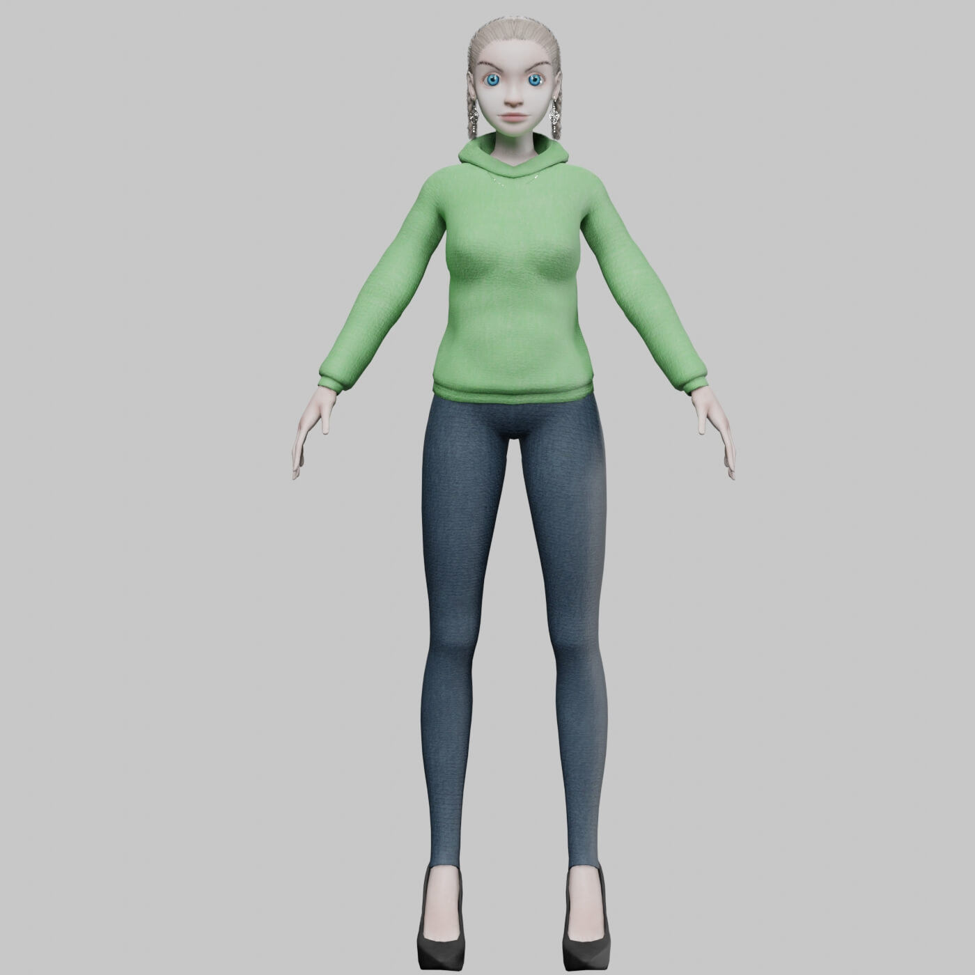 Cartoon Standard Girl V30277 - 3D Model by nickianimations