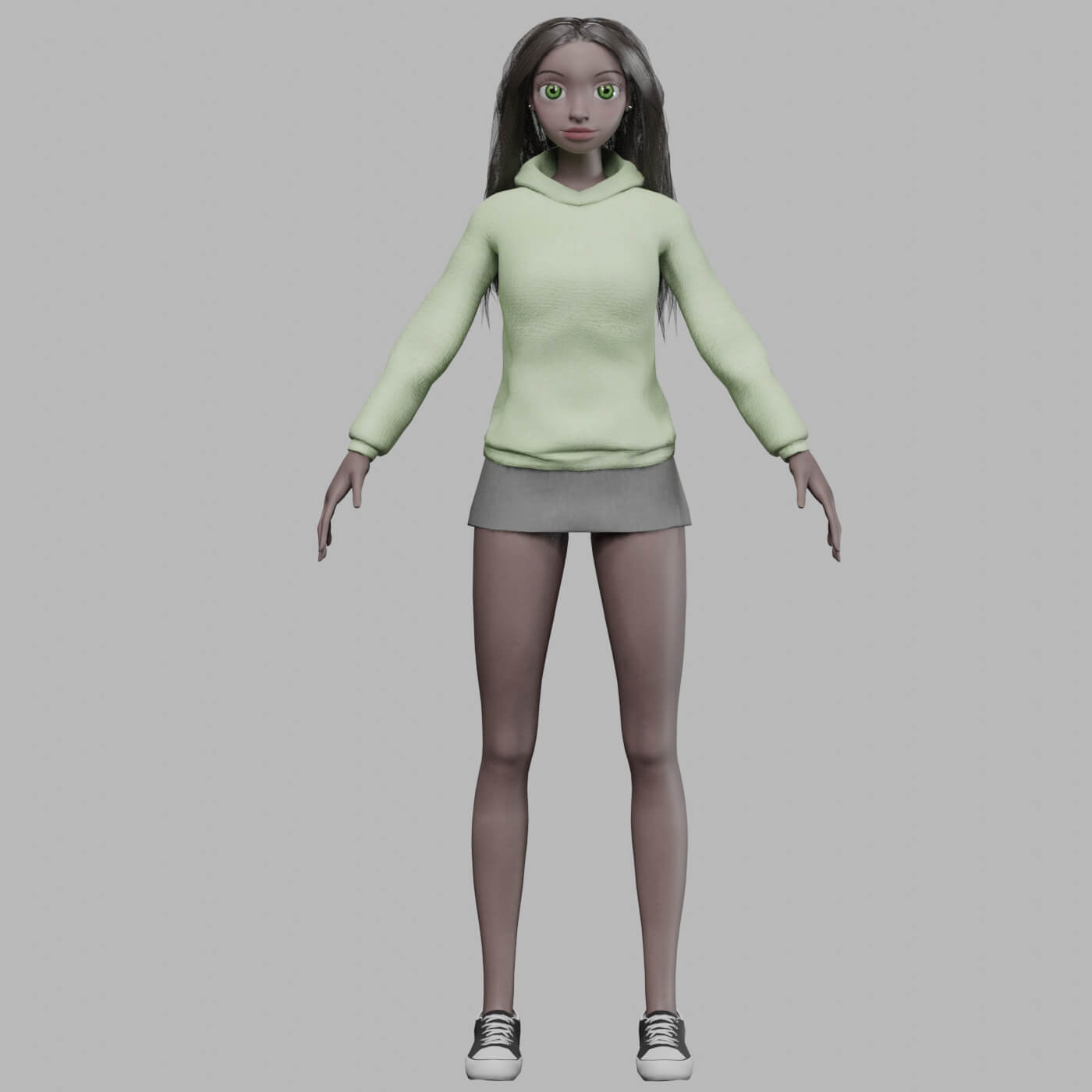 Cartoon Standard Girl V33172 - 3D Model by nickianimations