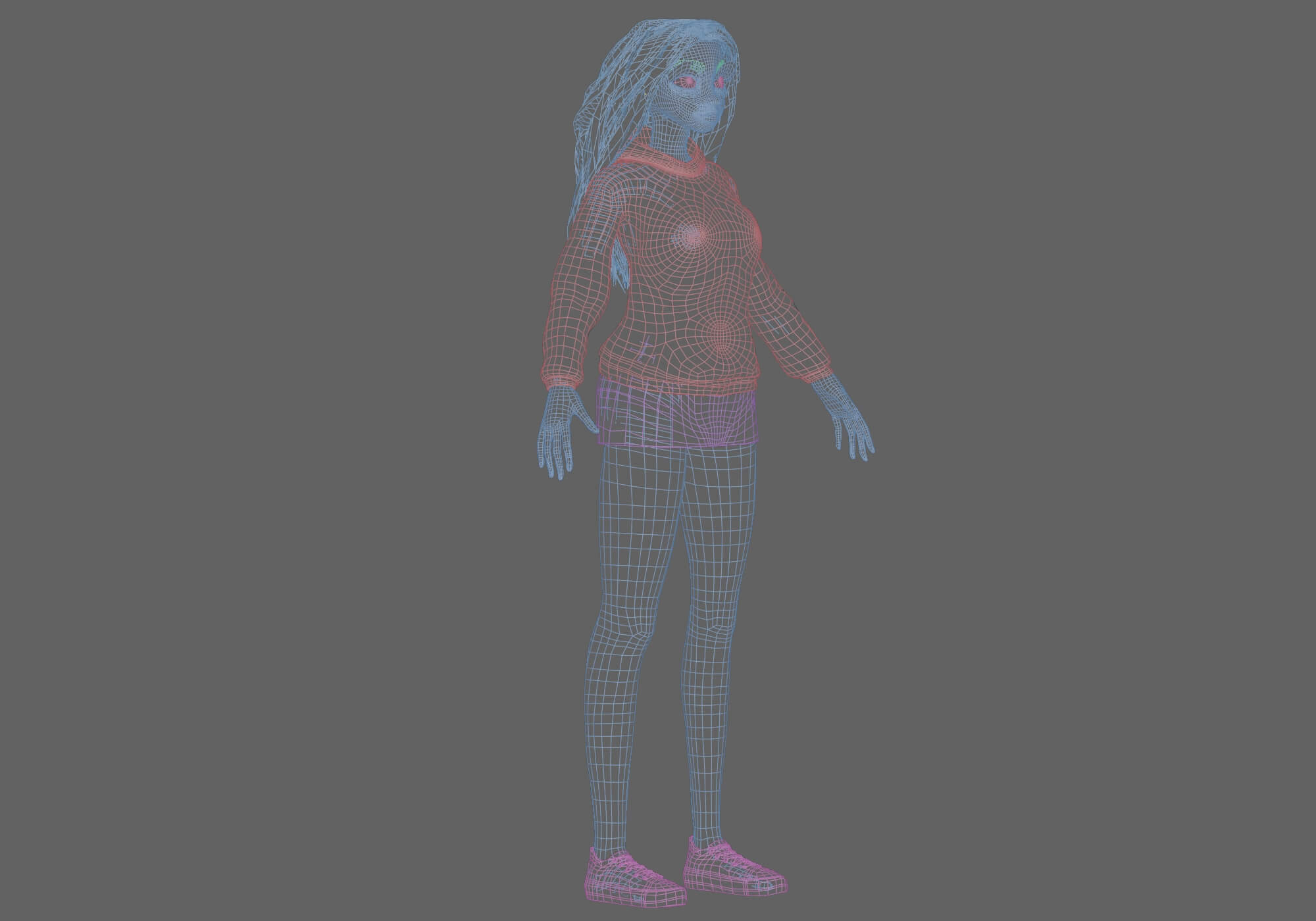 Cartoon Standard Girl V33172 - 3D Model by nickianimations