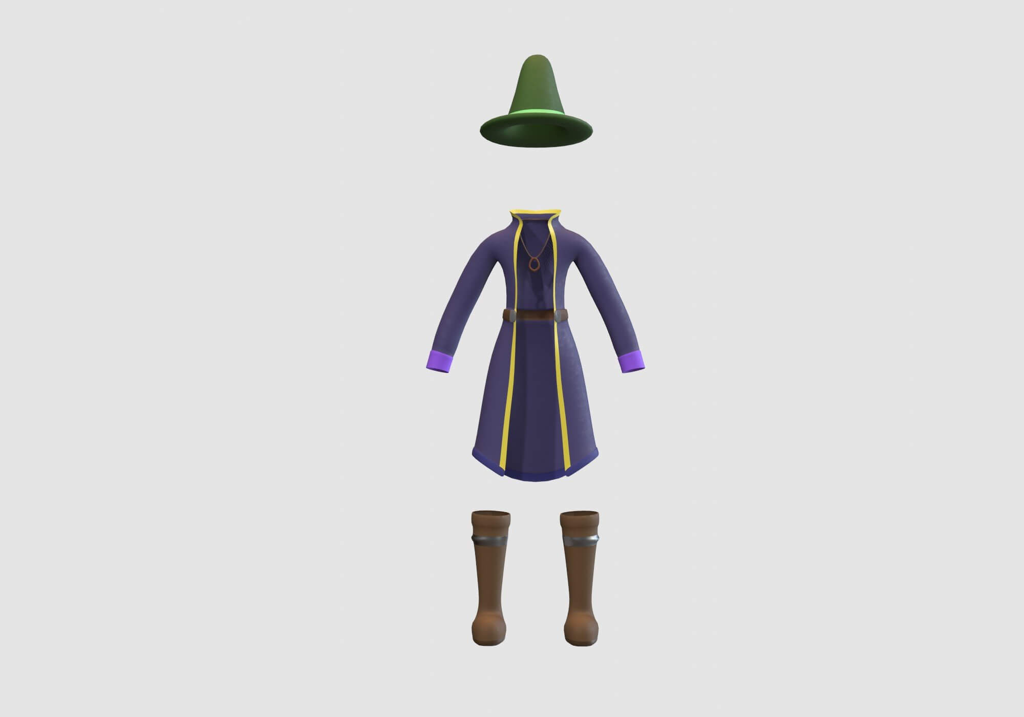 Cartoon Wizard Outfit - 3D Model by nickianimations