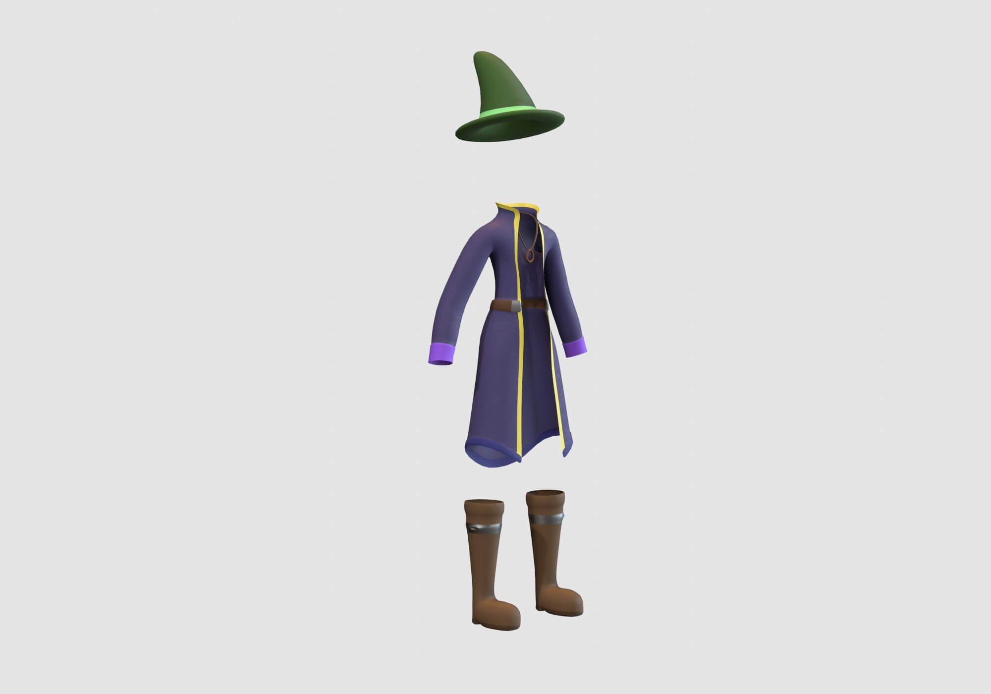 Cartoon Wizard Outfit - 3D Model by nickianimations