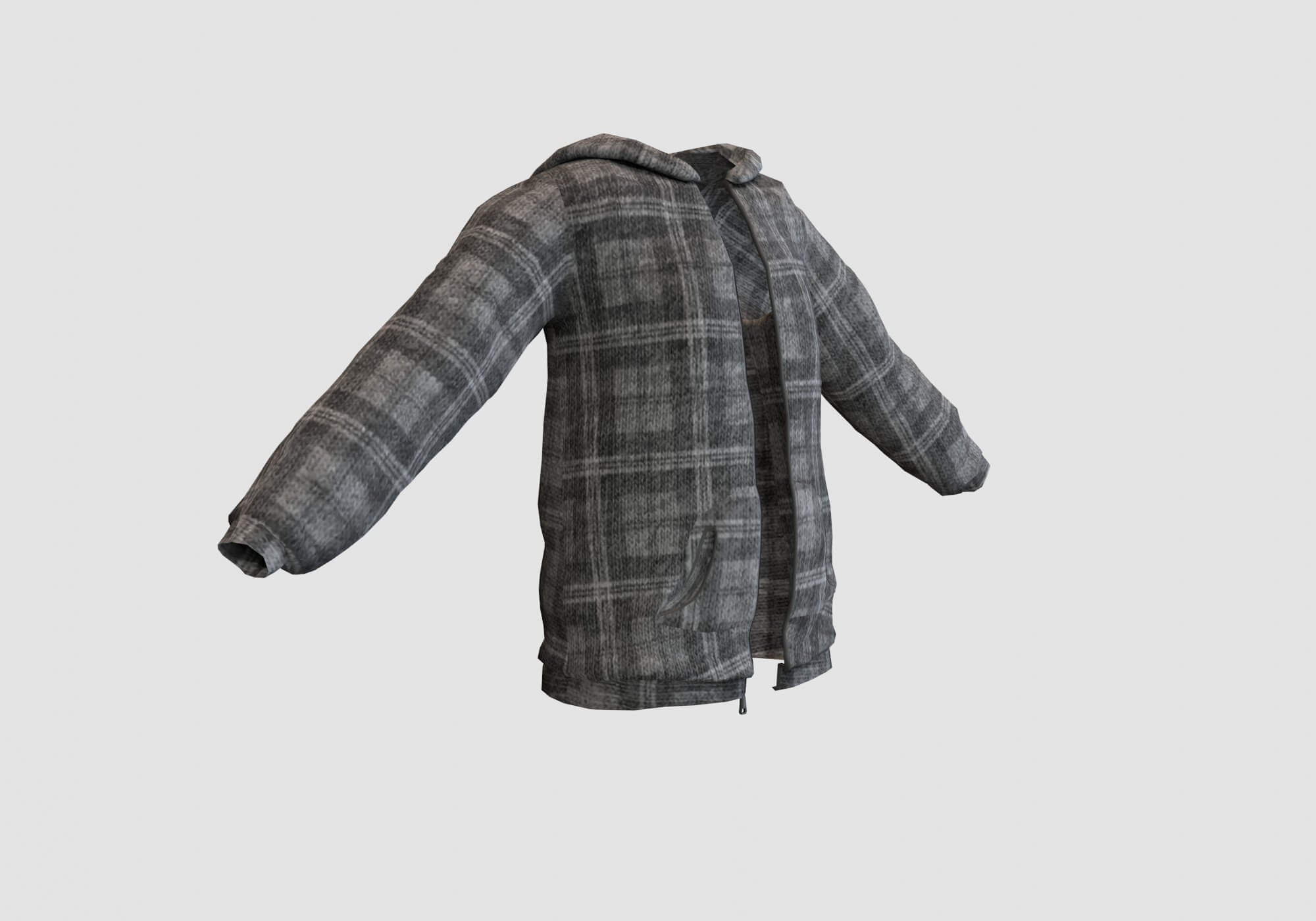 Checkered Gray Jacket - 3D Model by nickianimations