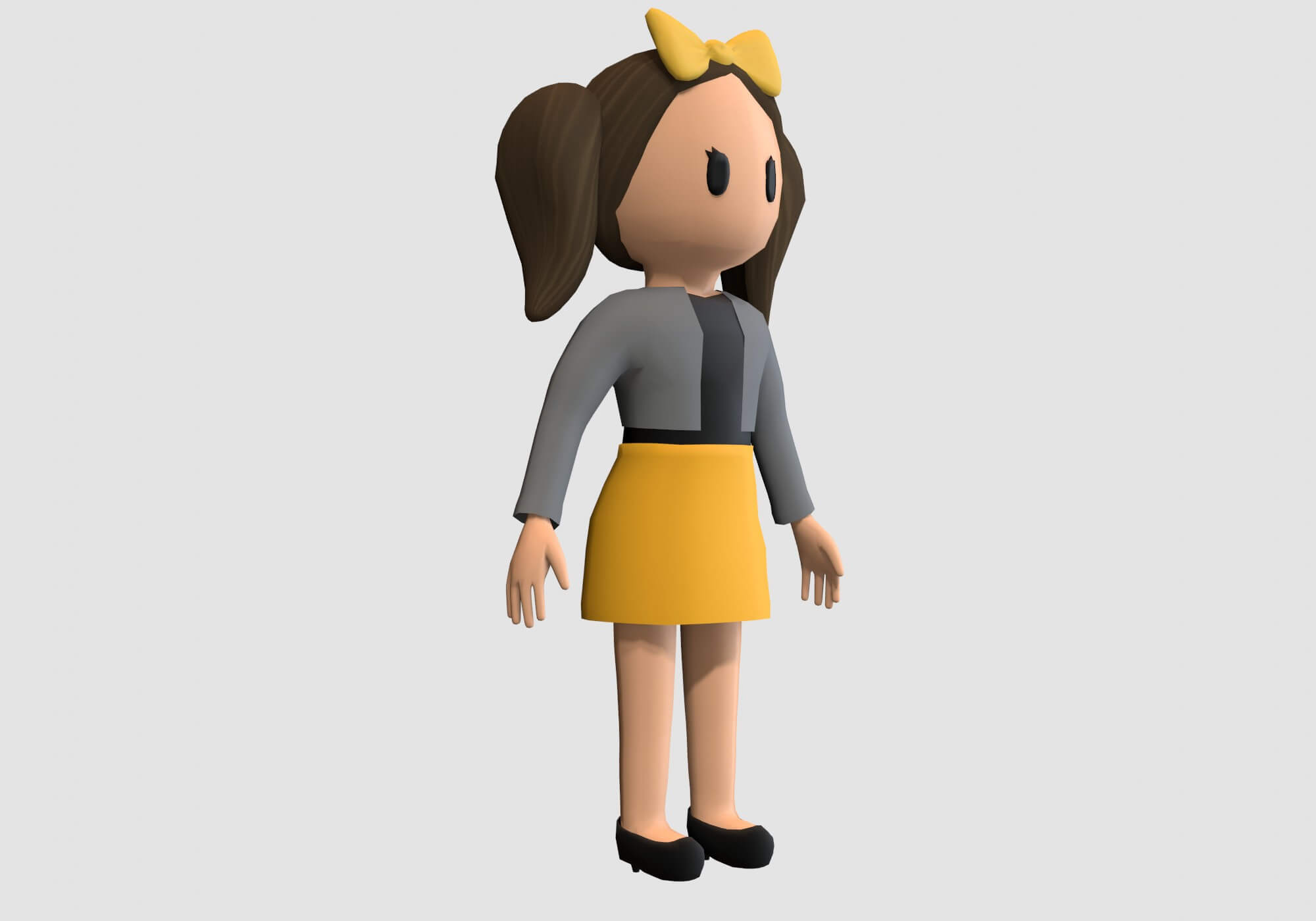 Chic Cartoon Girl - 3D Model by nickianimations