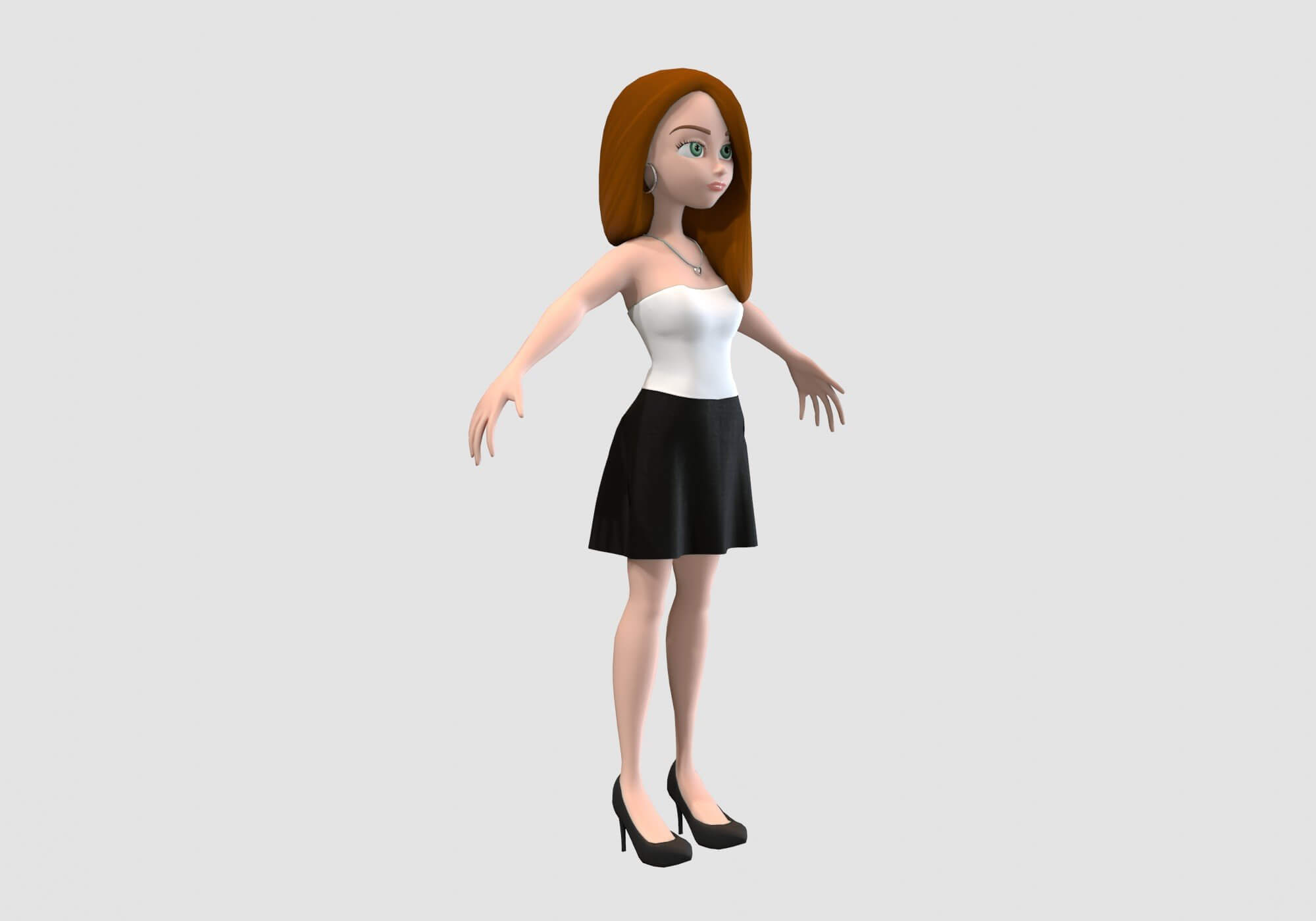 Chic Cartoon Girl - 3D Model by nickianimations