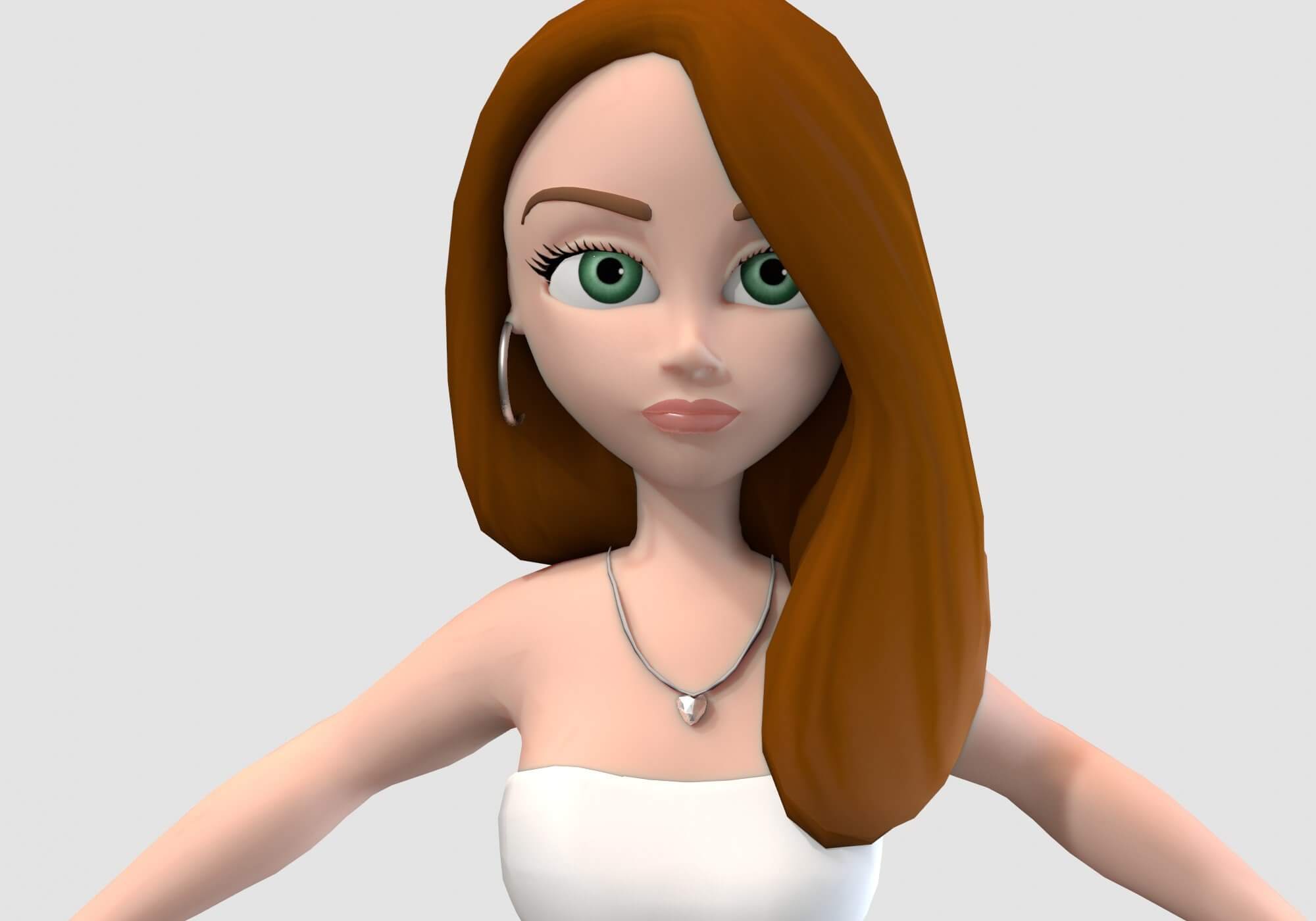 Chic Cartoon Girl - 3D Model by nickianimations