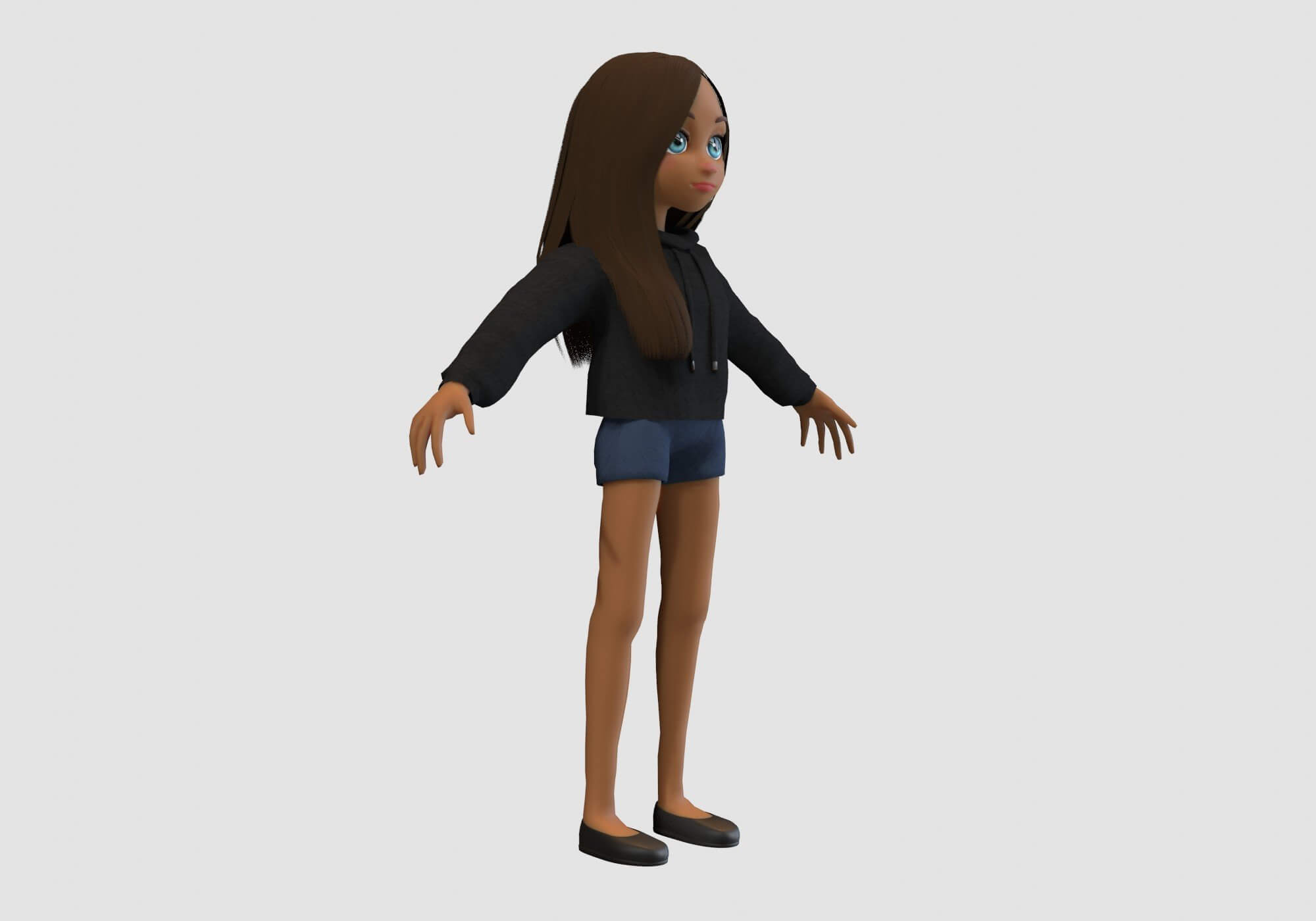 Chic Cartoon Girl - 3D Model by nickianimations