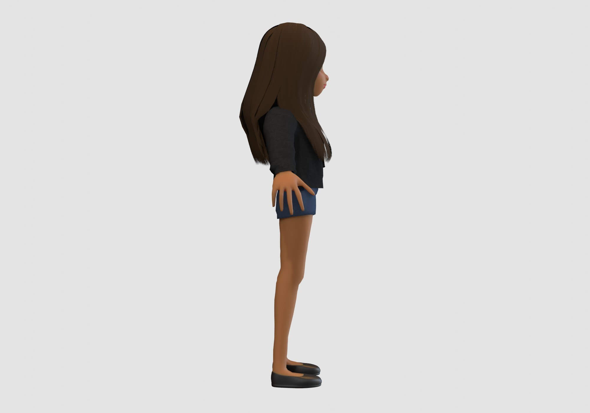 Chic Cartoon Girl - 3D Model by nickianimations