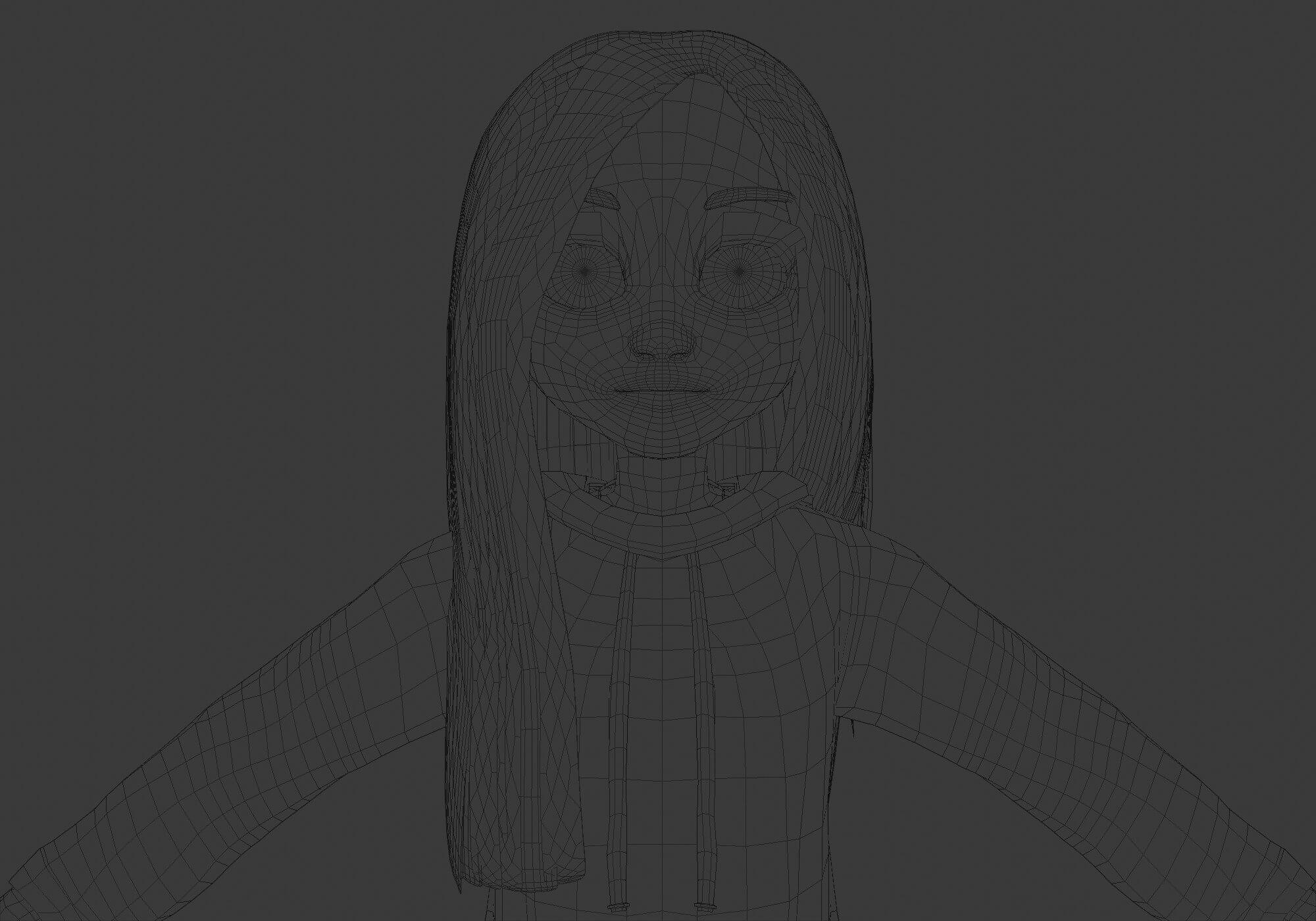 Chic Cartoon Girl - 3D Model by nickianimations