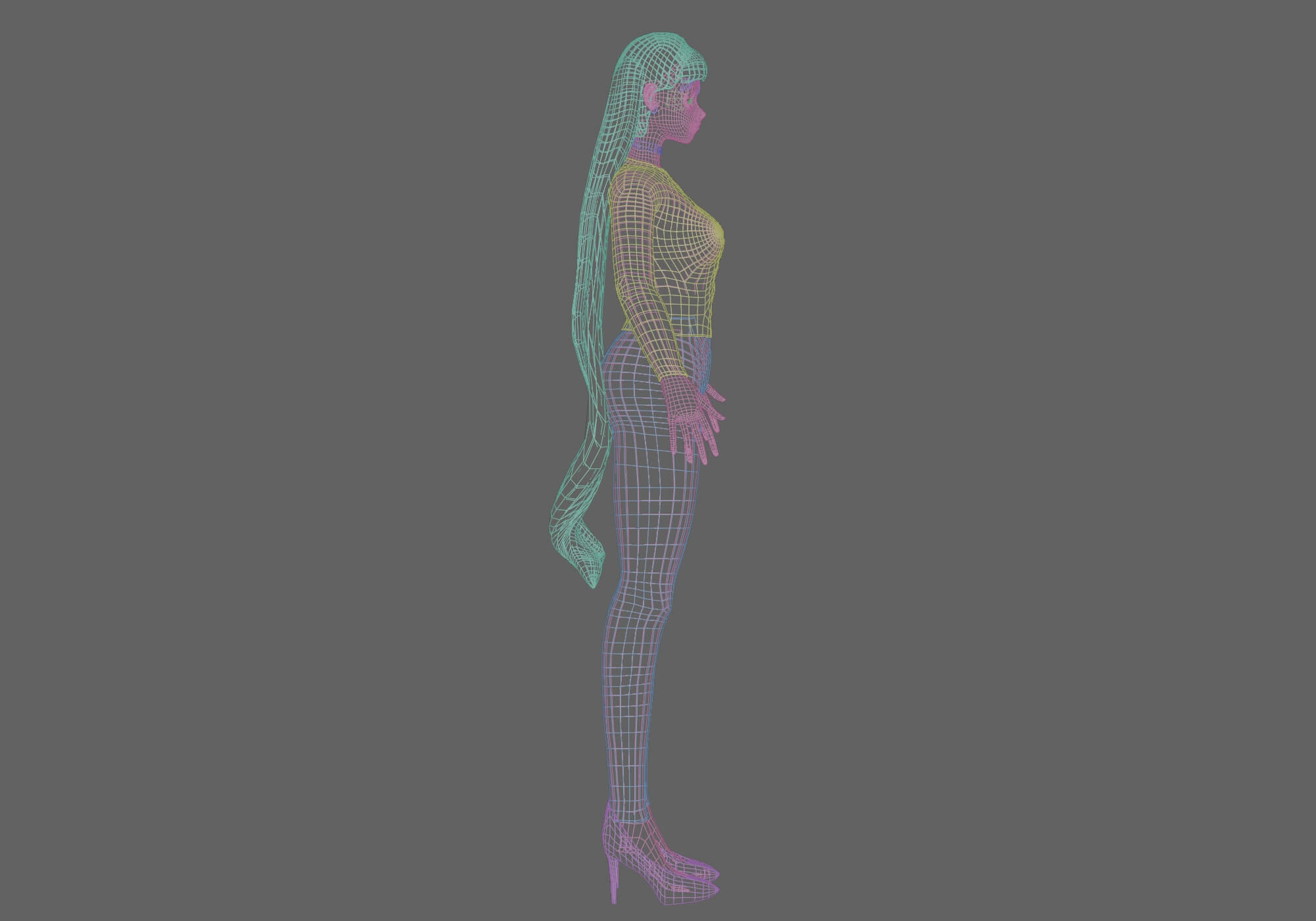 Classic Basic Girl V24289 - 3D Model by nickianimations