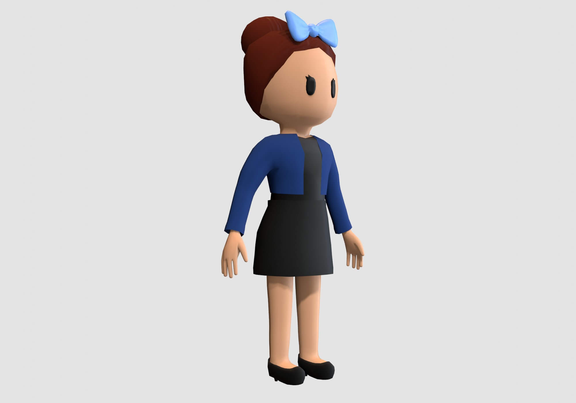 Classic Cartoon Girl - 3D Model by nickianimations