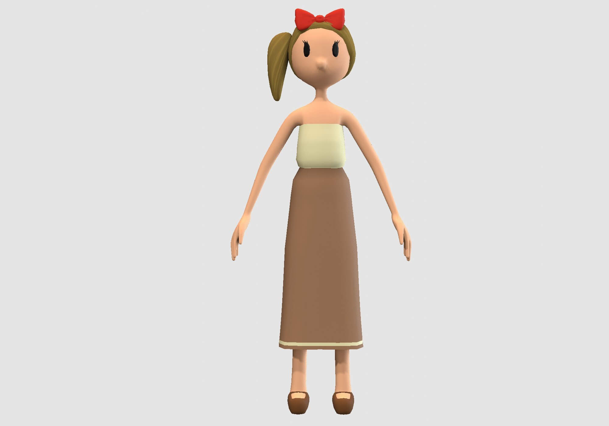 Classic Cartoon Girl - 3D Model by nickianimations