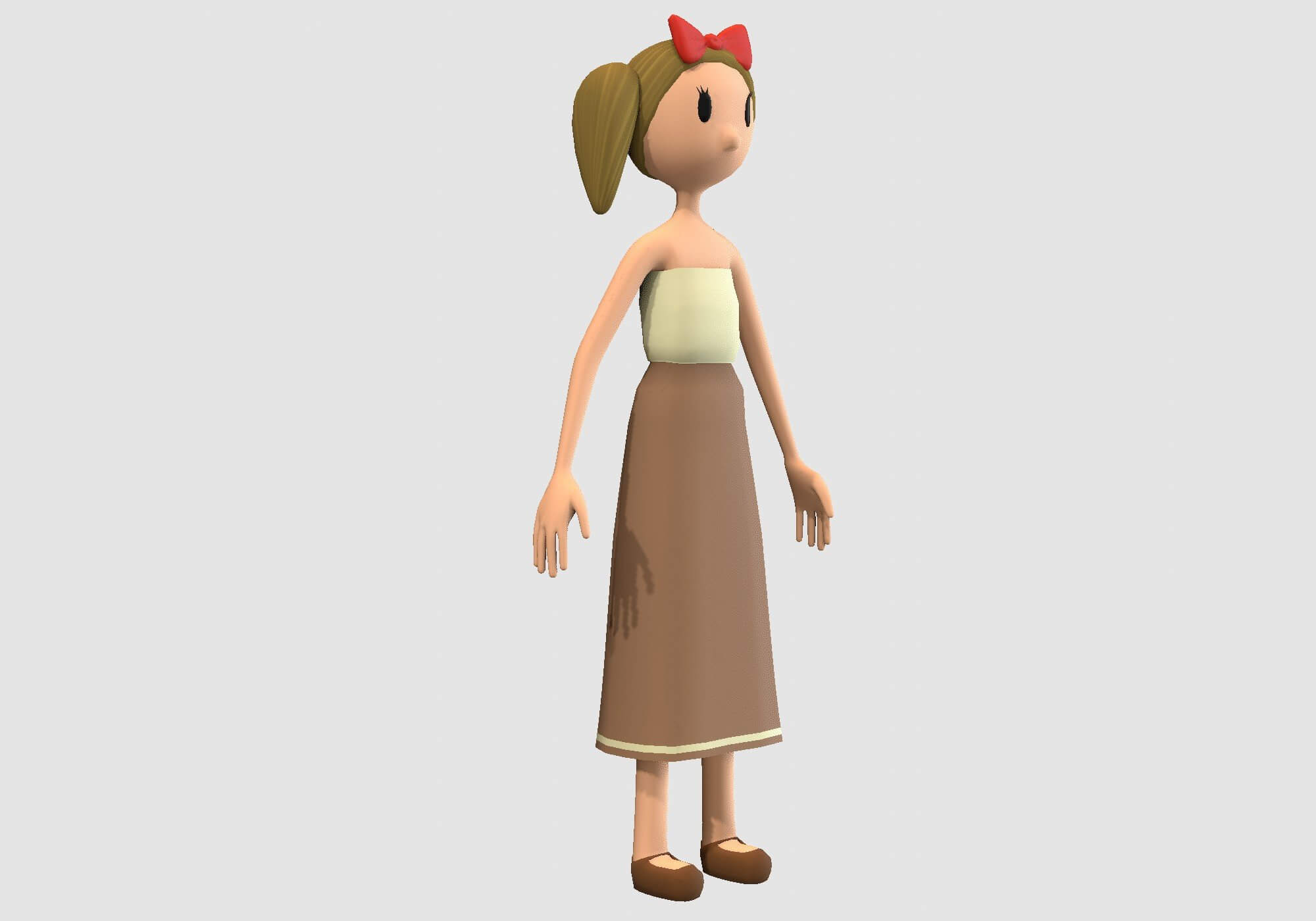 Classic Cartoon Girl - 3D Model by nickianimations