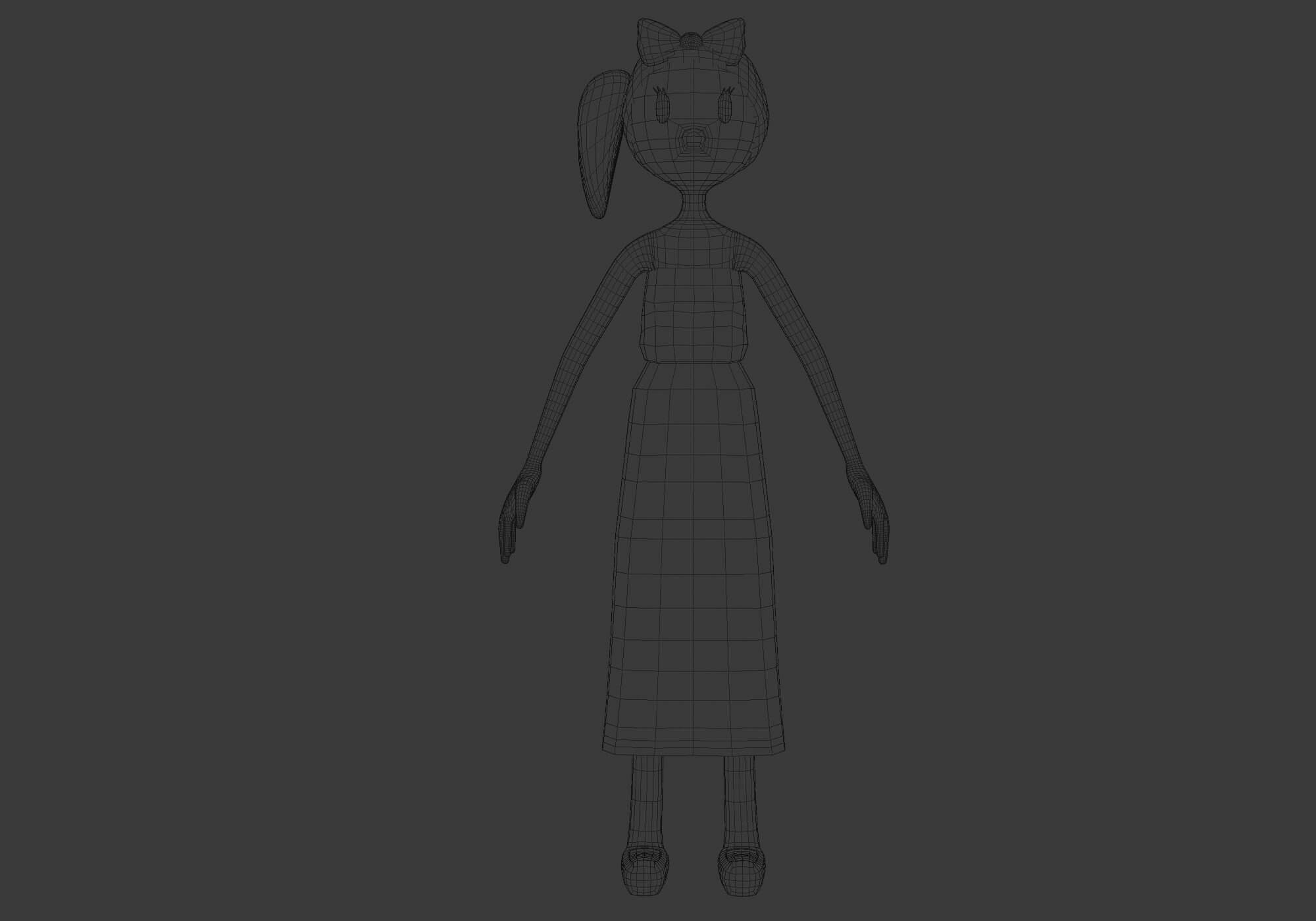 Classic Cartoon Girl - 3D Model by nickianimations