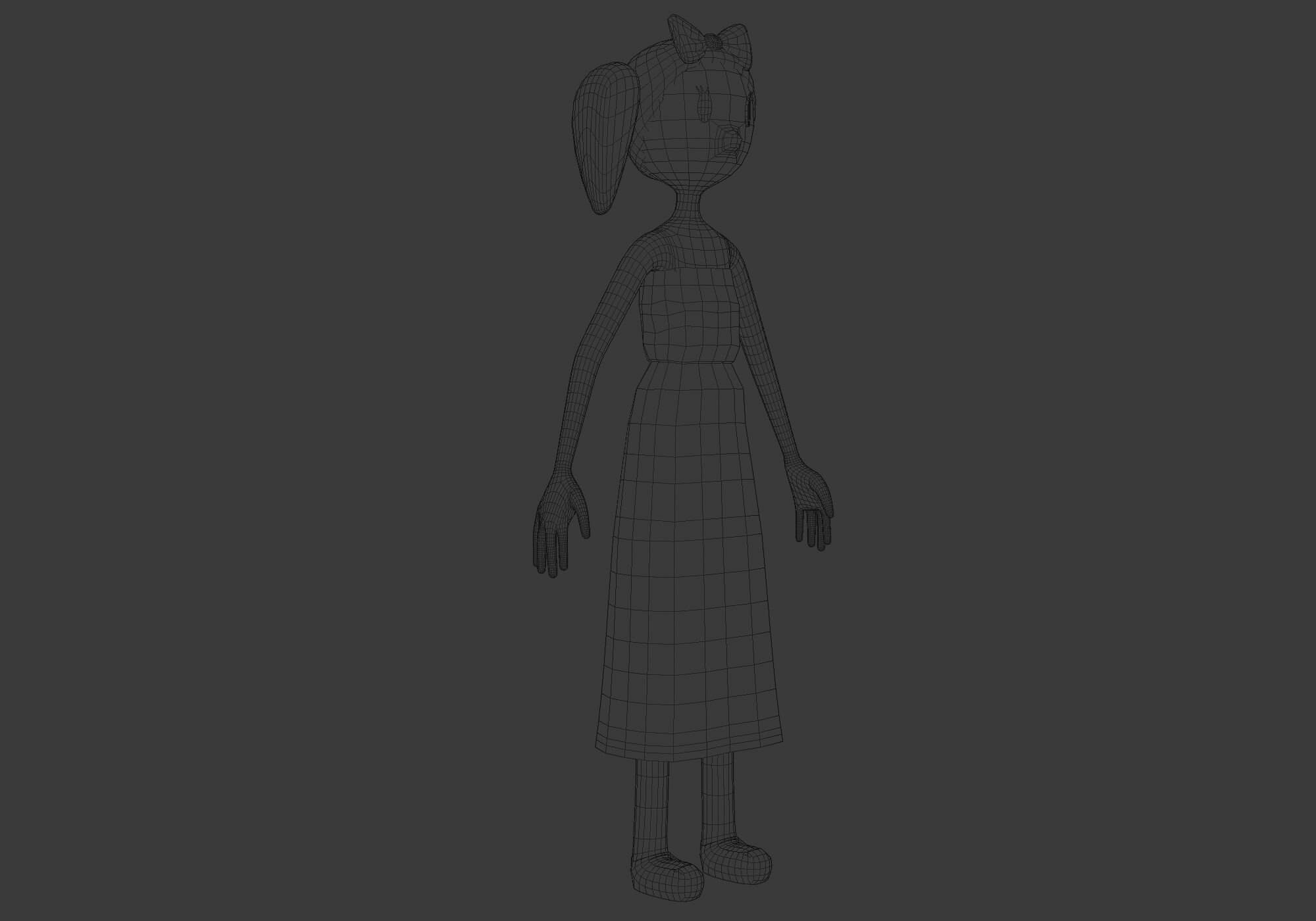 Classic Cartoon Girl - 3D Model by nickianimations