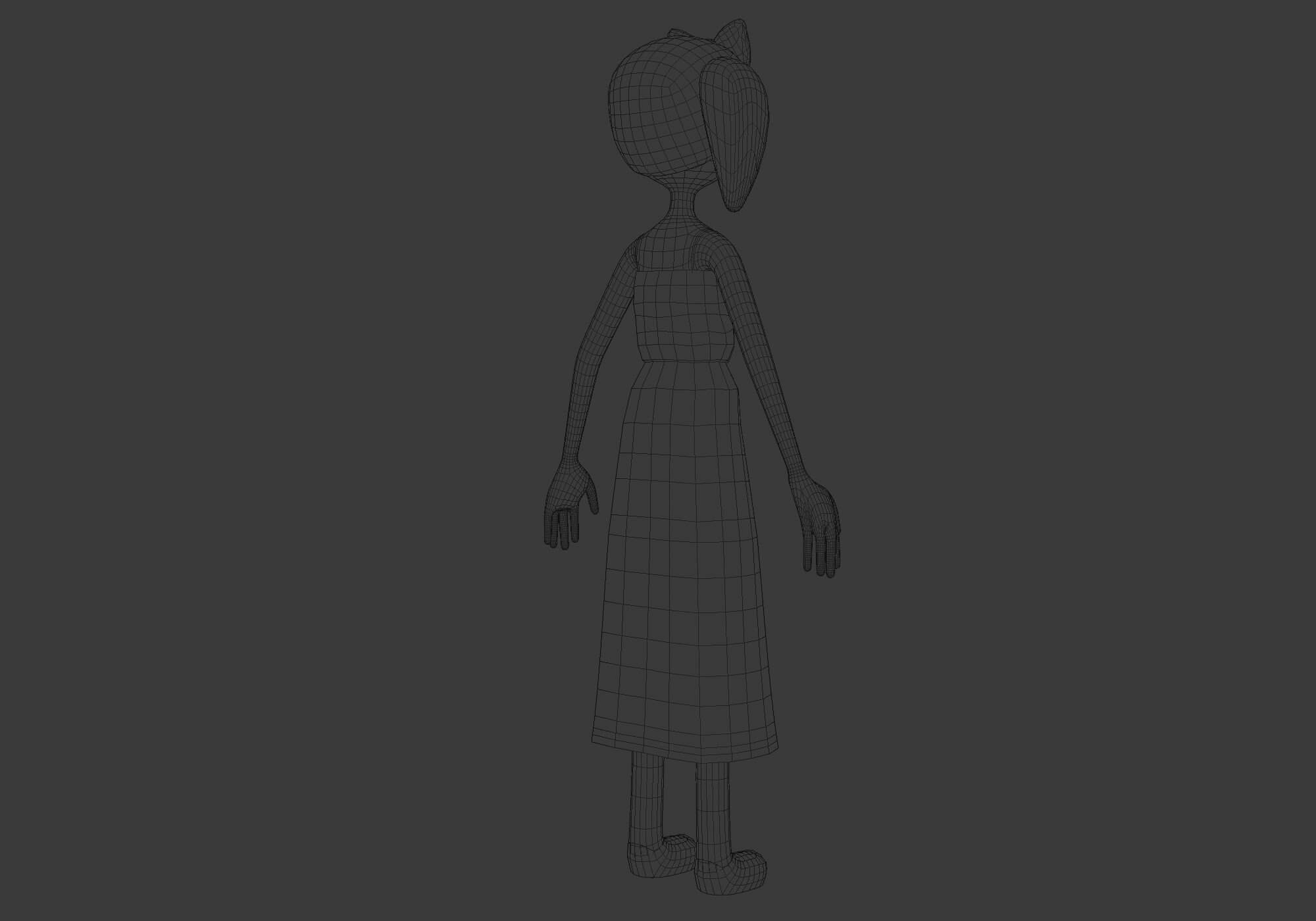 Classic Cartoon Girl - 3D Model by nickianimations