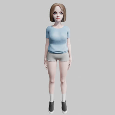 Cool Cute Woman V27686 - 3D Model by nickianimations