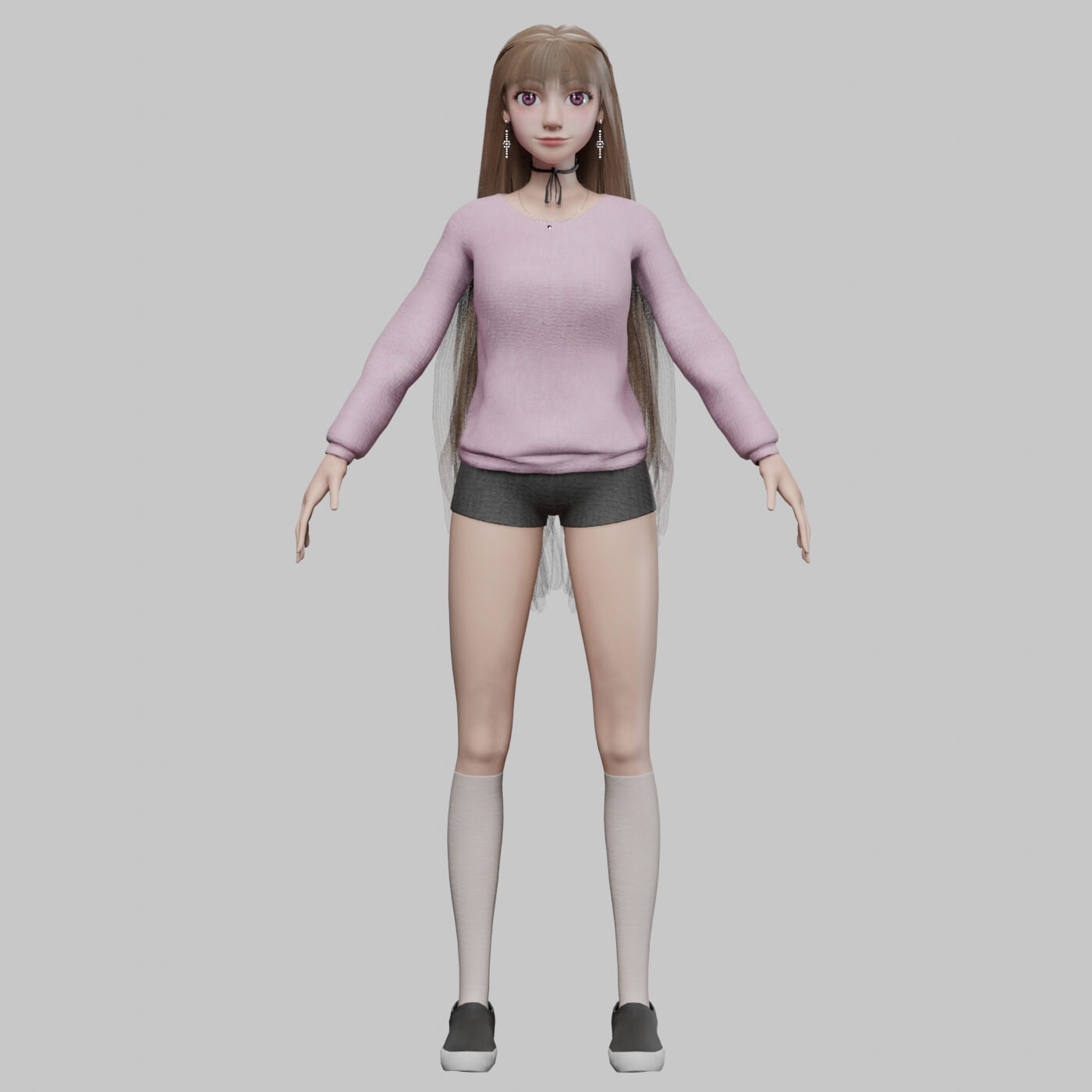 Cool Cute Woman V34297 - 3D Model by nickianimations