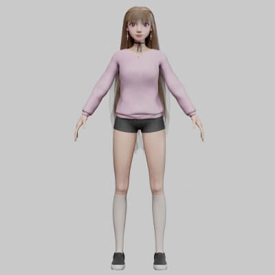 Cool Cute Woman V34297 - 3D Model by nickianimations