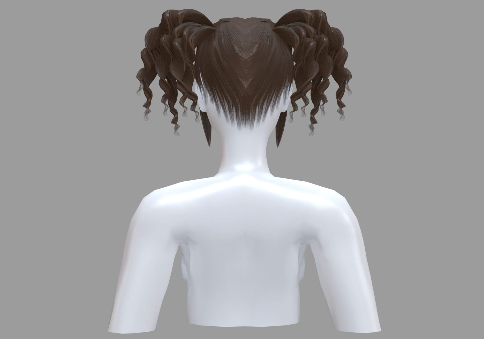 Curly Female Hairstyle V23693 - 3D Model by nickianimations