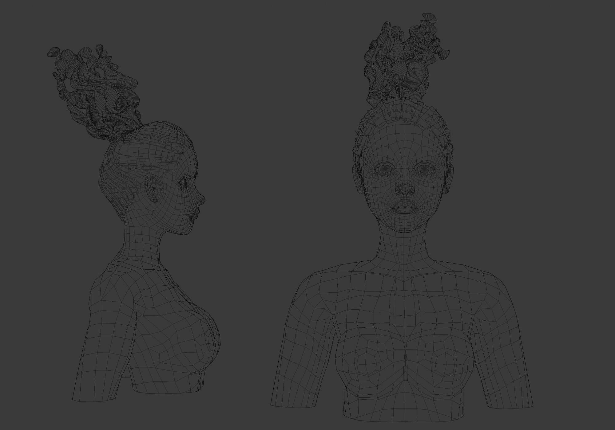 Curly Up Hairstyle V22434 - 3D Model by nickianimations
