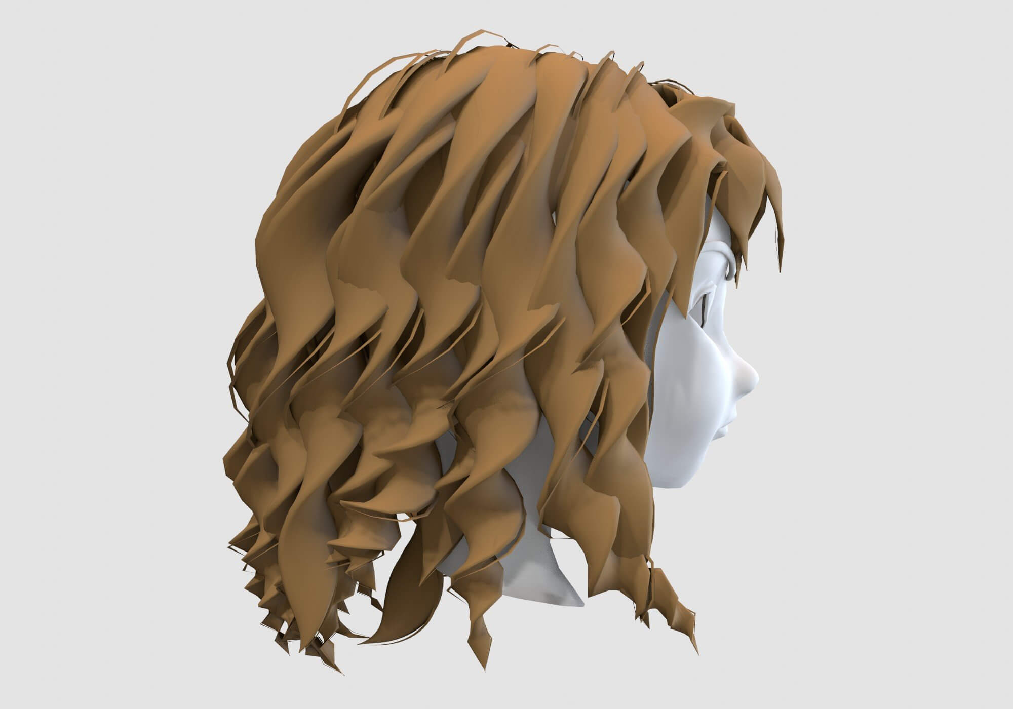 Curly Wavy Hairstyle - 3D Model by nickianimations