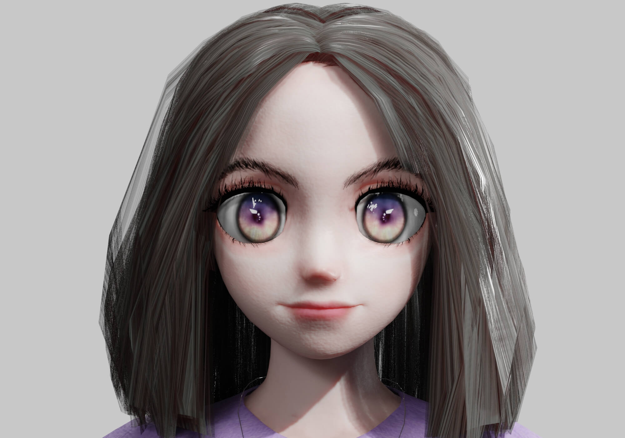 Cute Anime Girl V32154 - 3D Model by nickianimations
