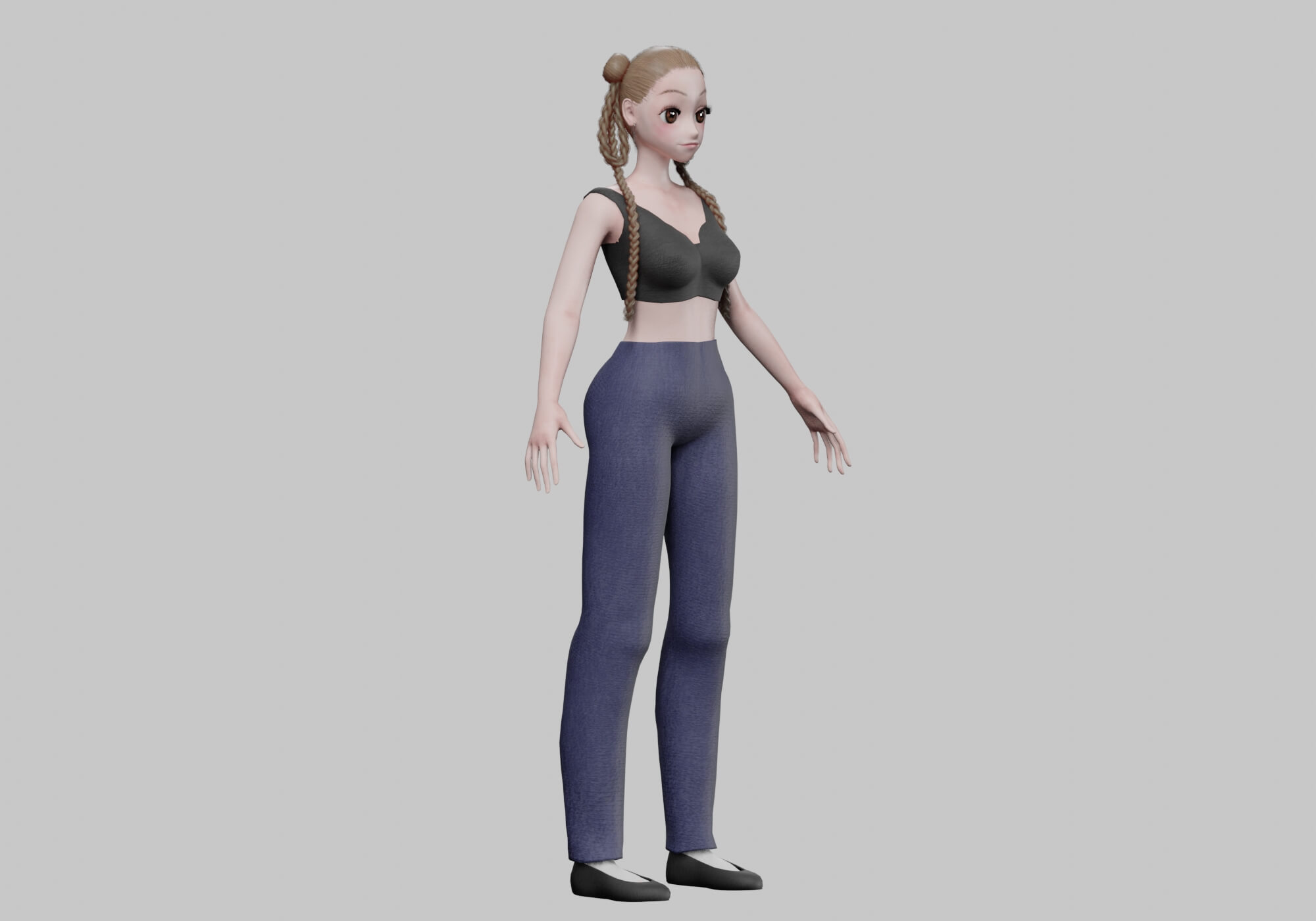 Cute Basic Girl V29765 - 3D Model by nickianimations