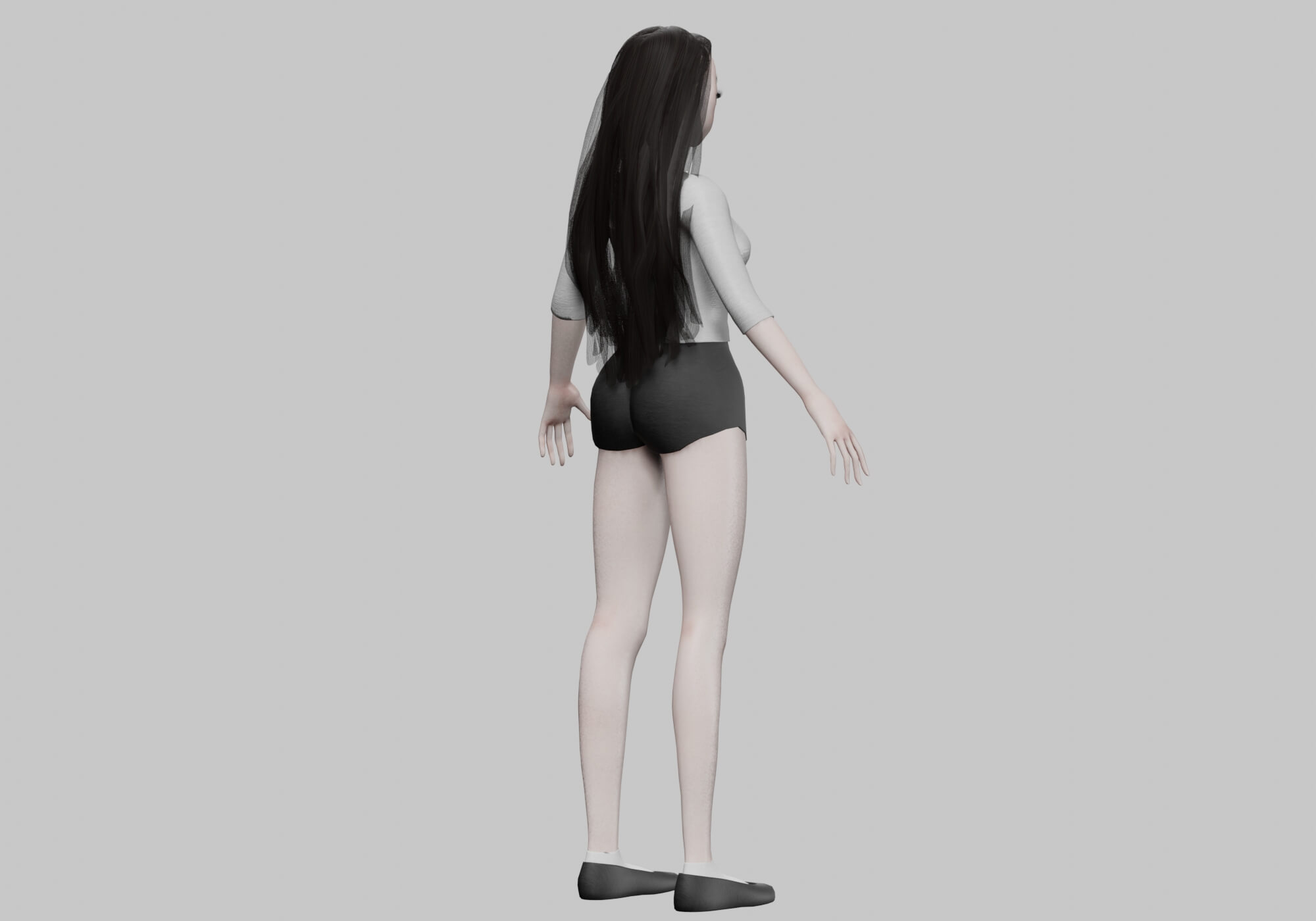 Cute Basic Girl V30321 - 3D Model by nickianimations