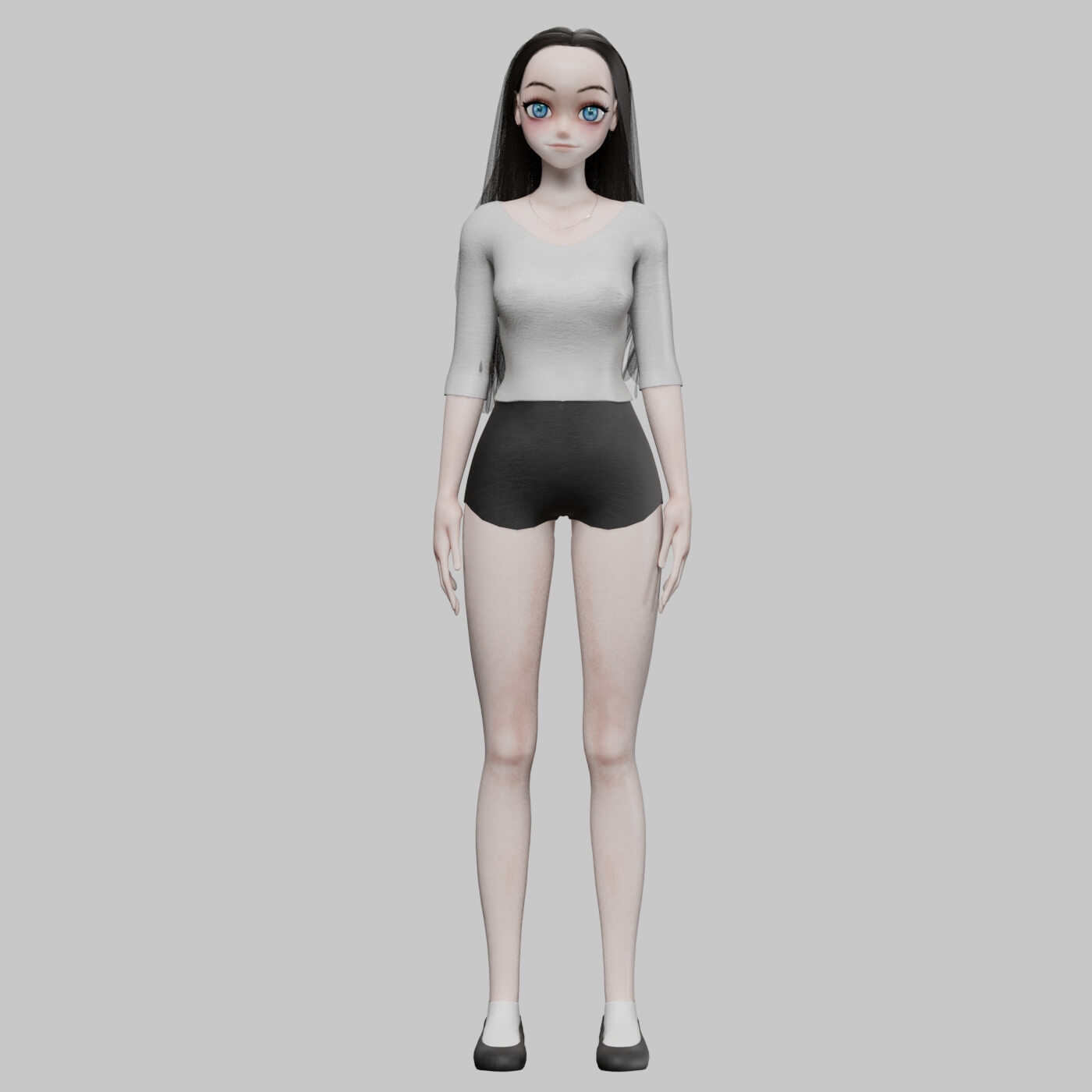 Cute Basic Girl V30321 - 3D Model by nickianimations