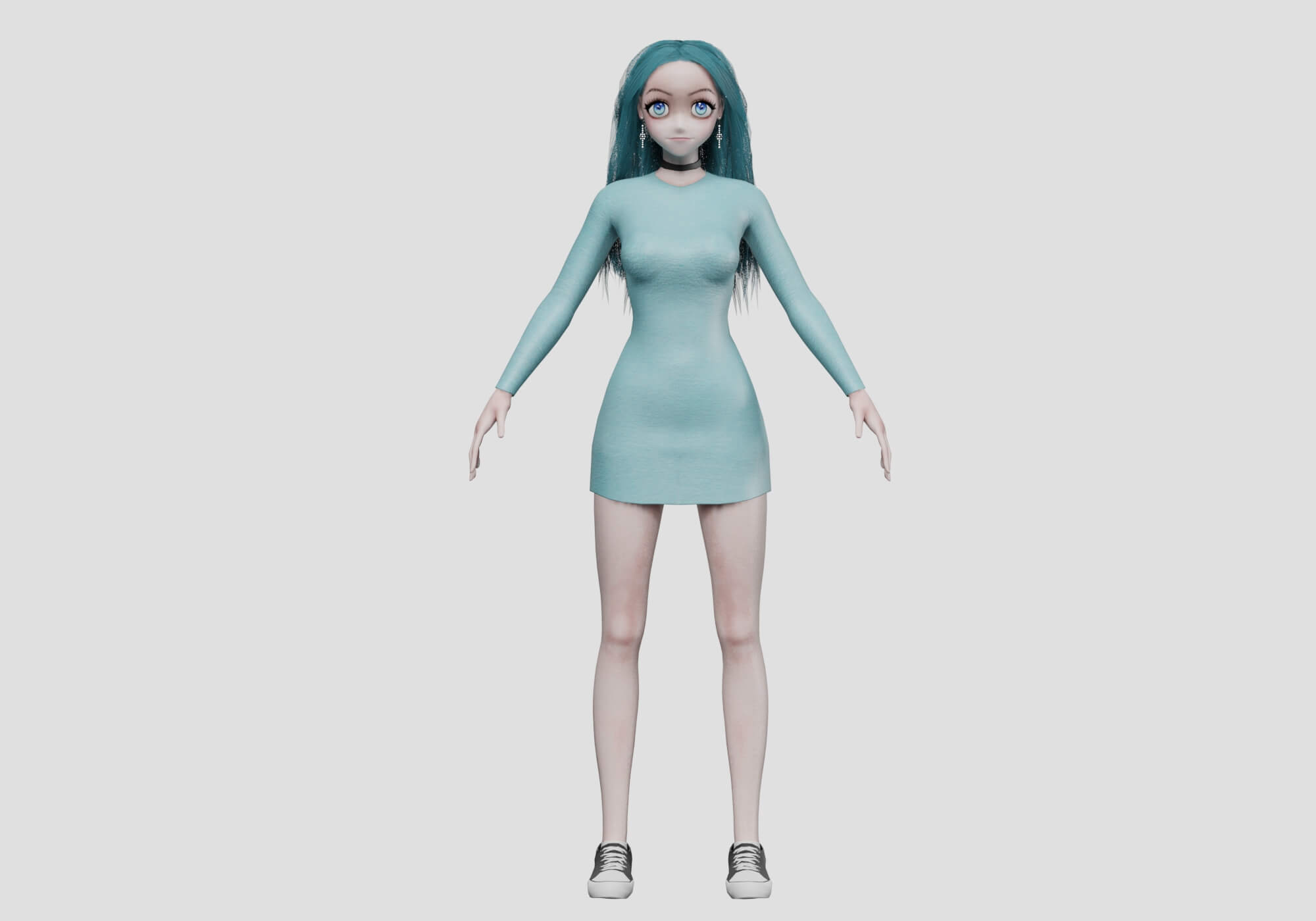 Cute Basic Girl V35992 - 3D Model by nickianimations