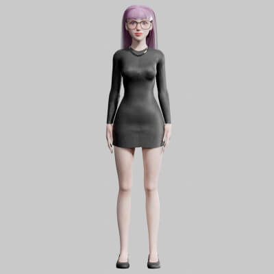 Cute Beautiful Woman V28034 - 3D Model by nickianimations