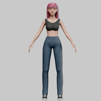 Cute Beautiful Woman V29403 - 3D Model by nickianimations