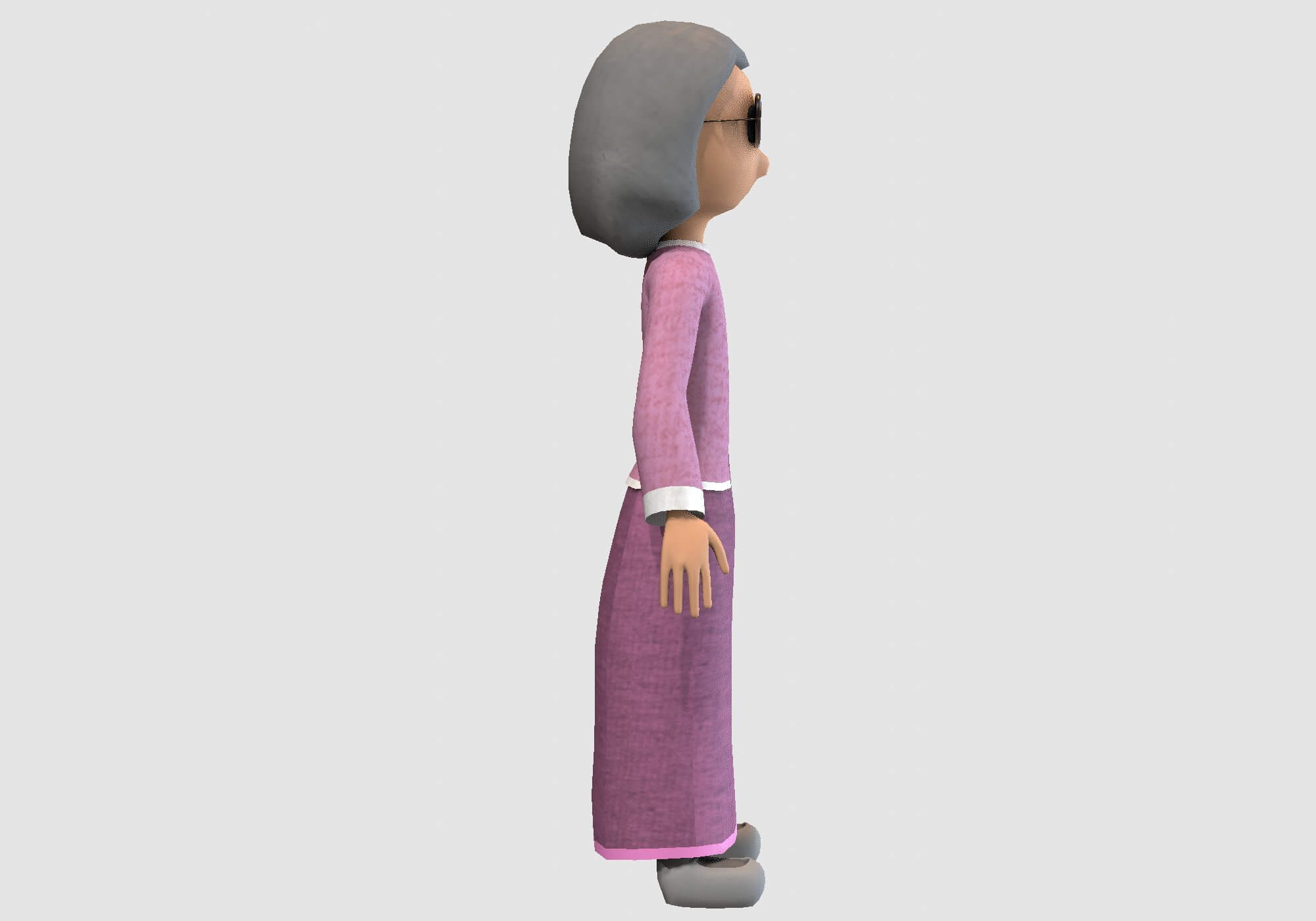 Cute Cartoon Grandmother - 3D Model by nickianimations